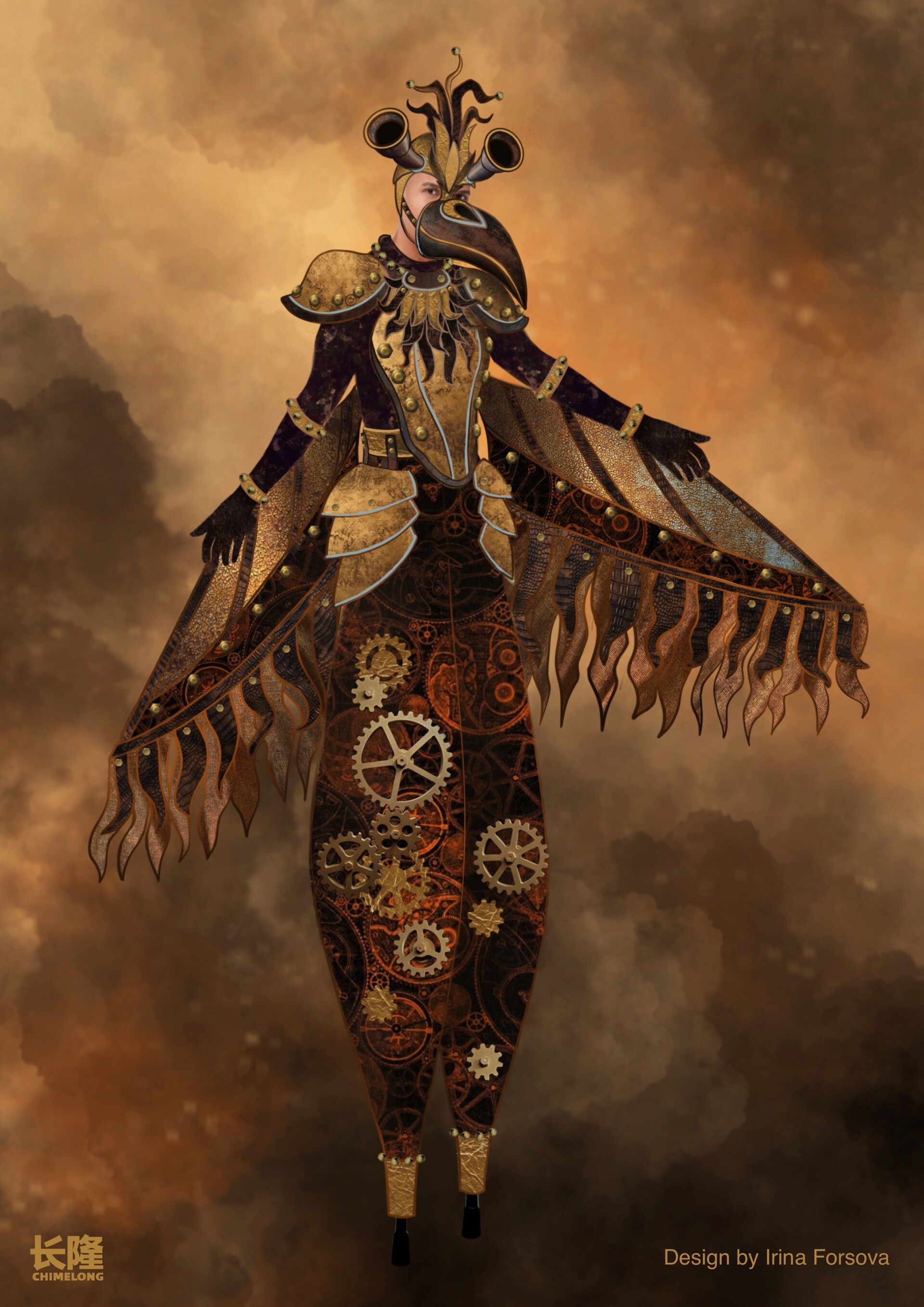 ArtStation - Steampunk Bird Stilt Walker Costume Design