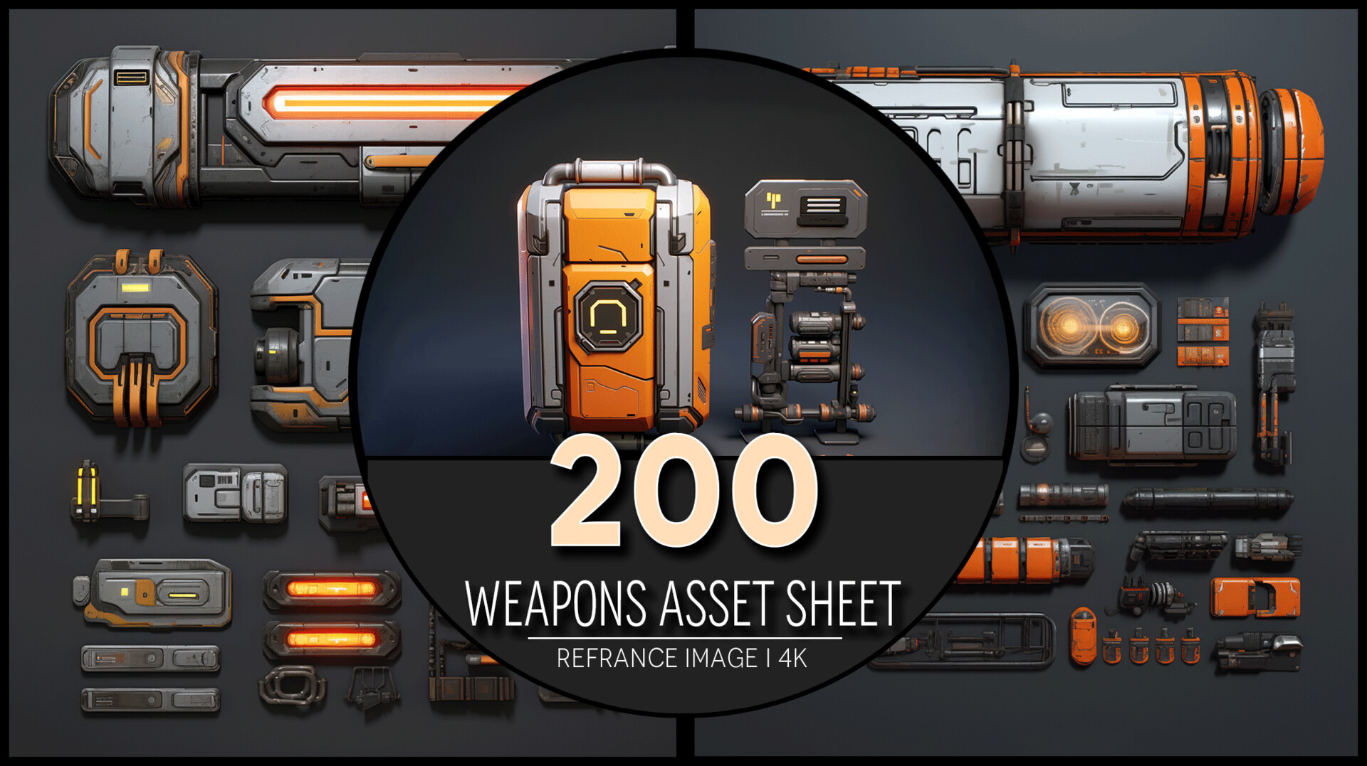 Pixel Ref - Weapons Asset Sheet 4K Reference/Concept Images