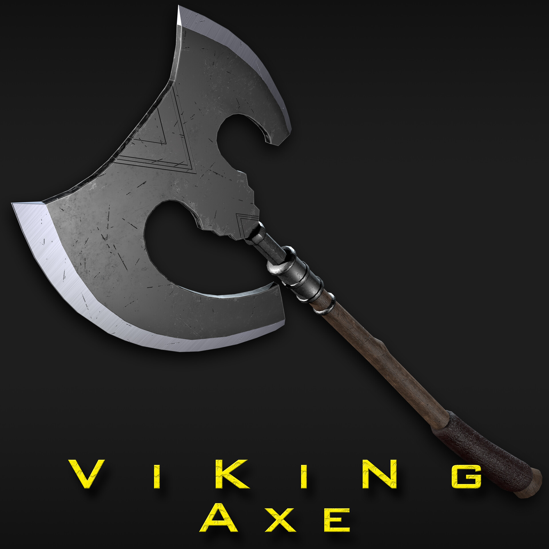 ArtStation - Viking double side Axe (3D model game ready)