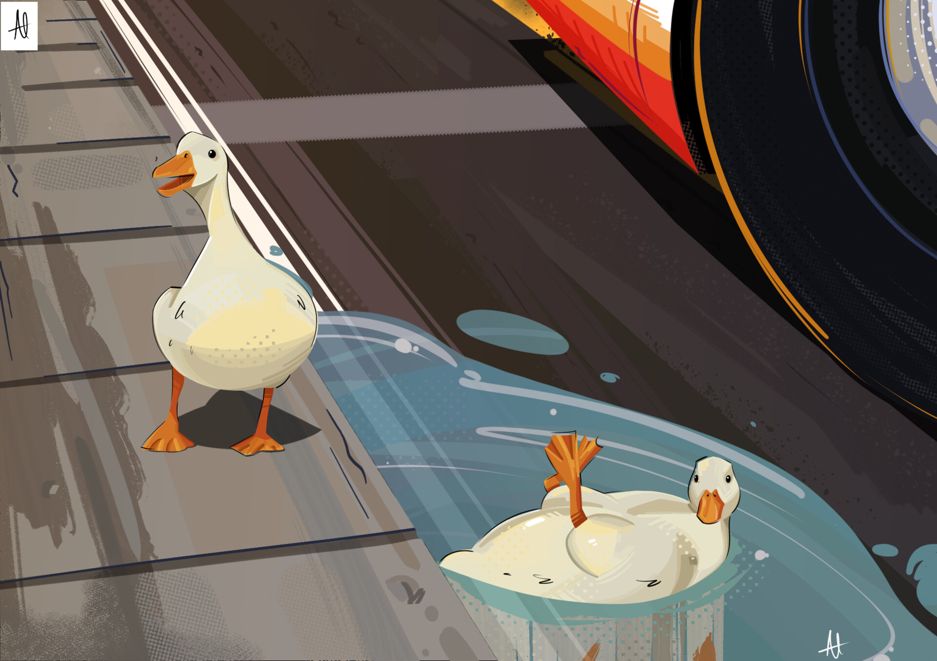 ArtStation - 2 DUCKS (an alberto mielgo study)