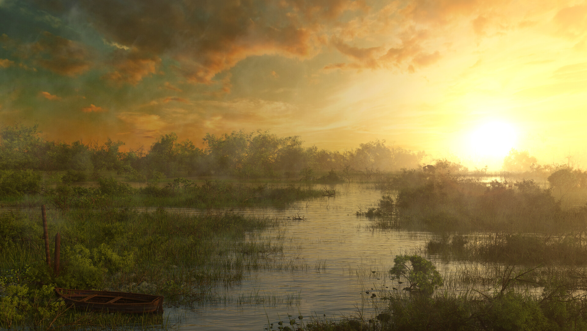 ArtStation - Sunset Swamp