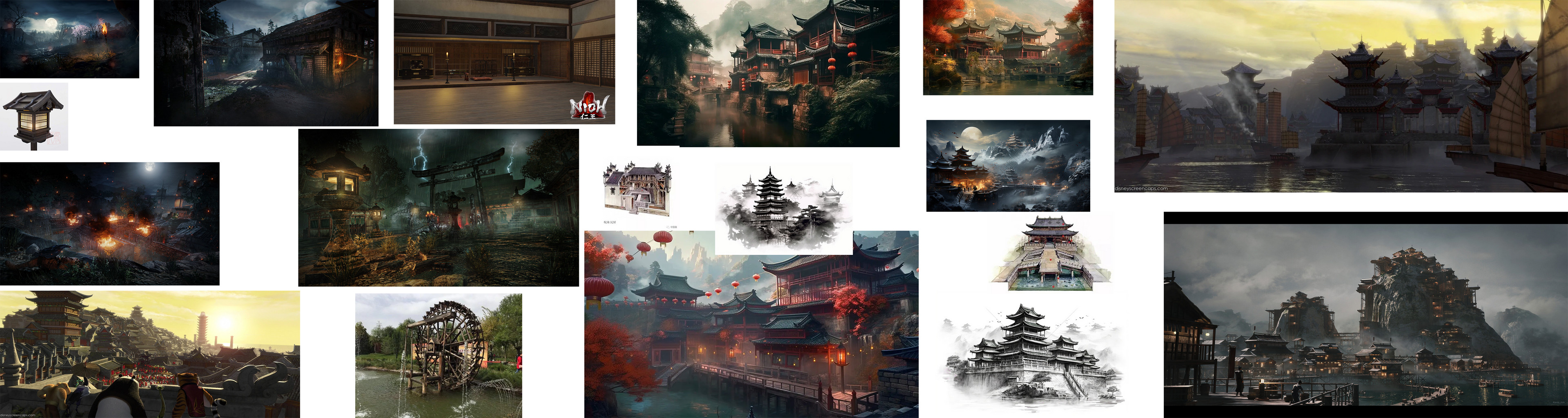 Dongbo (Bob) Liu - Moonlight Ancient Chinese City - Kitbash practice in Blender and 3D ...