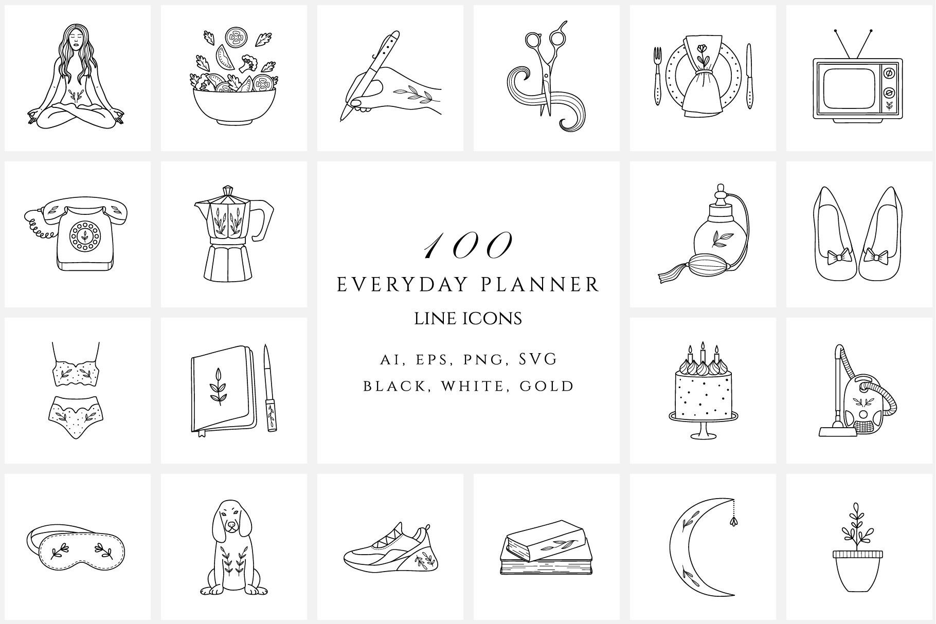ArtStation - Everyday Planner Line Icon Set