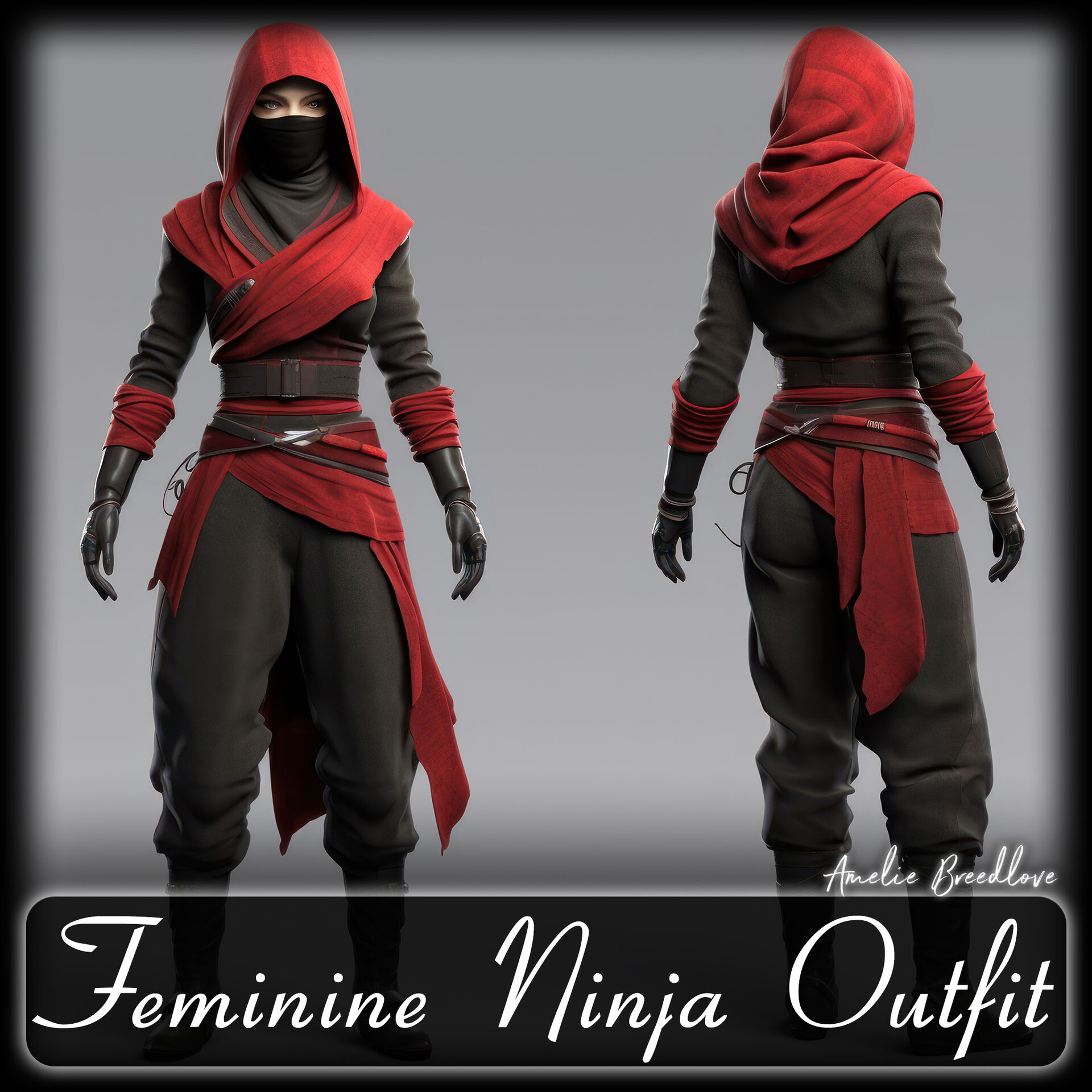 ArtStation - 200 Feminine Ninja Outfit Reference Pack | 4K | v.153