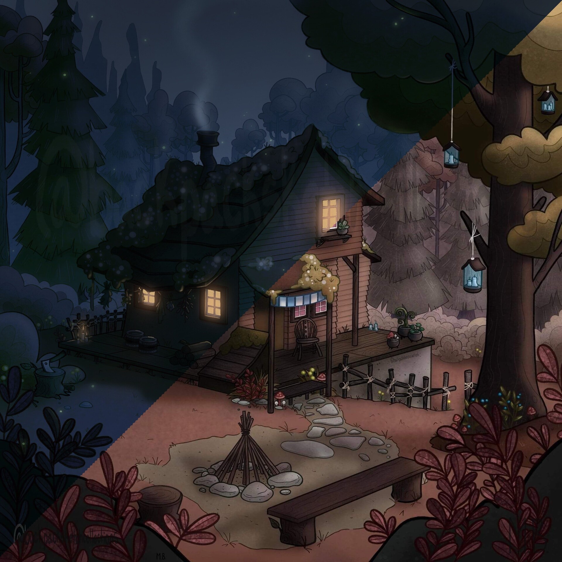 ArtStation - Background Design - Witch Cabin Design Process