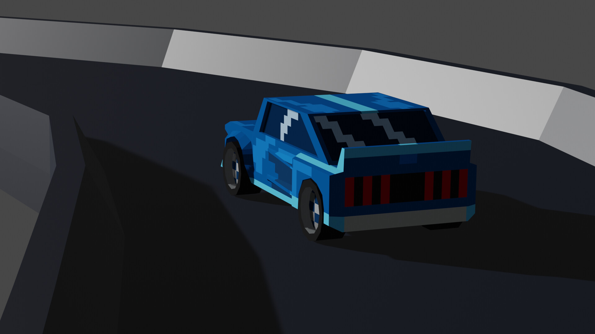 Edwin Murillo - Low poly pixel muscle car.