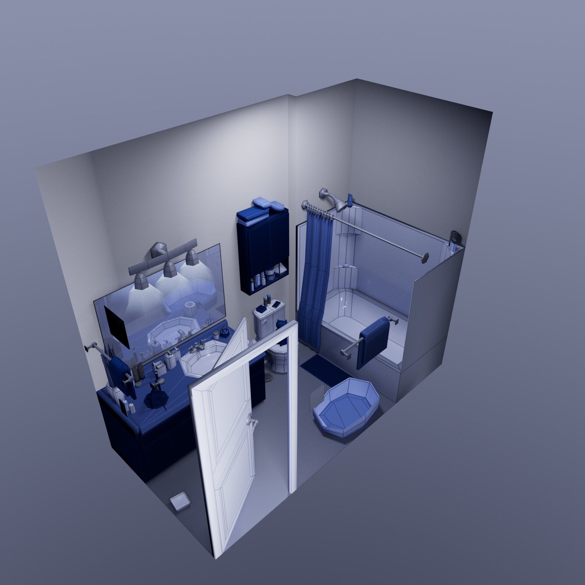 ArtStation - Minimalist Low Poly Bathroom Scene (4000 Quads)