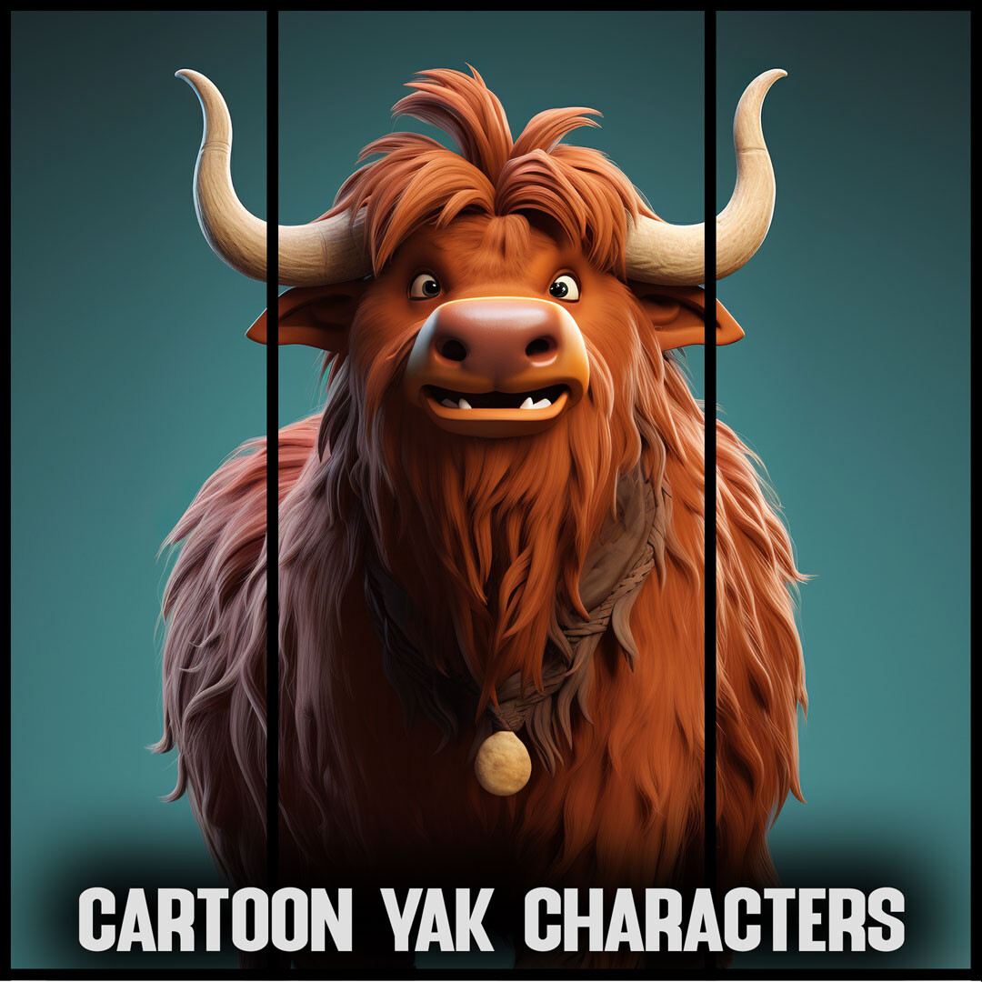 ArtStation - 300 Cartoon Yak Characters