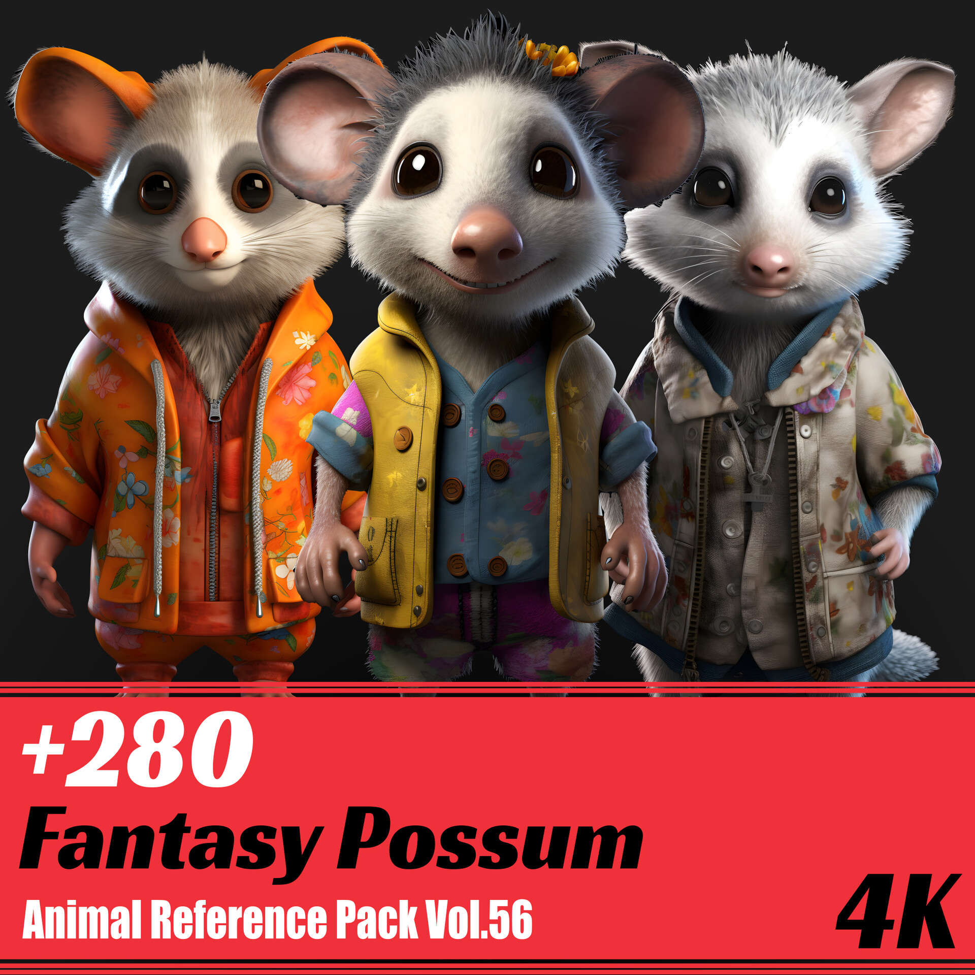 ArtStation - +280 Fantasy Possum | 4K | Animal Reference Pack Vol.56