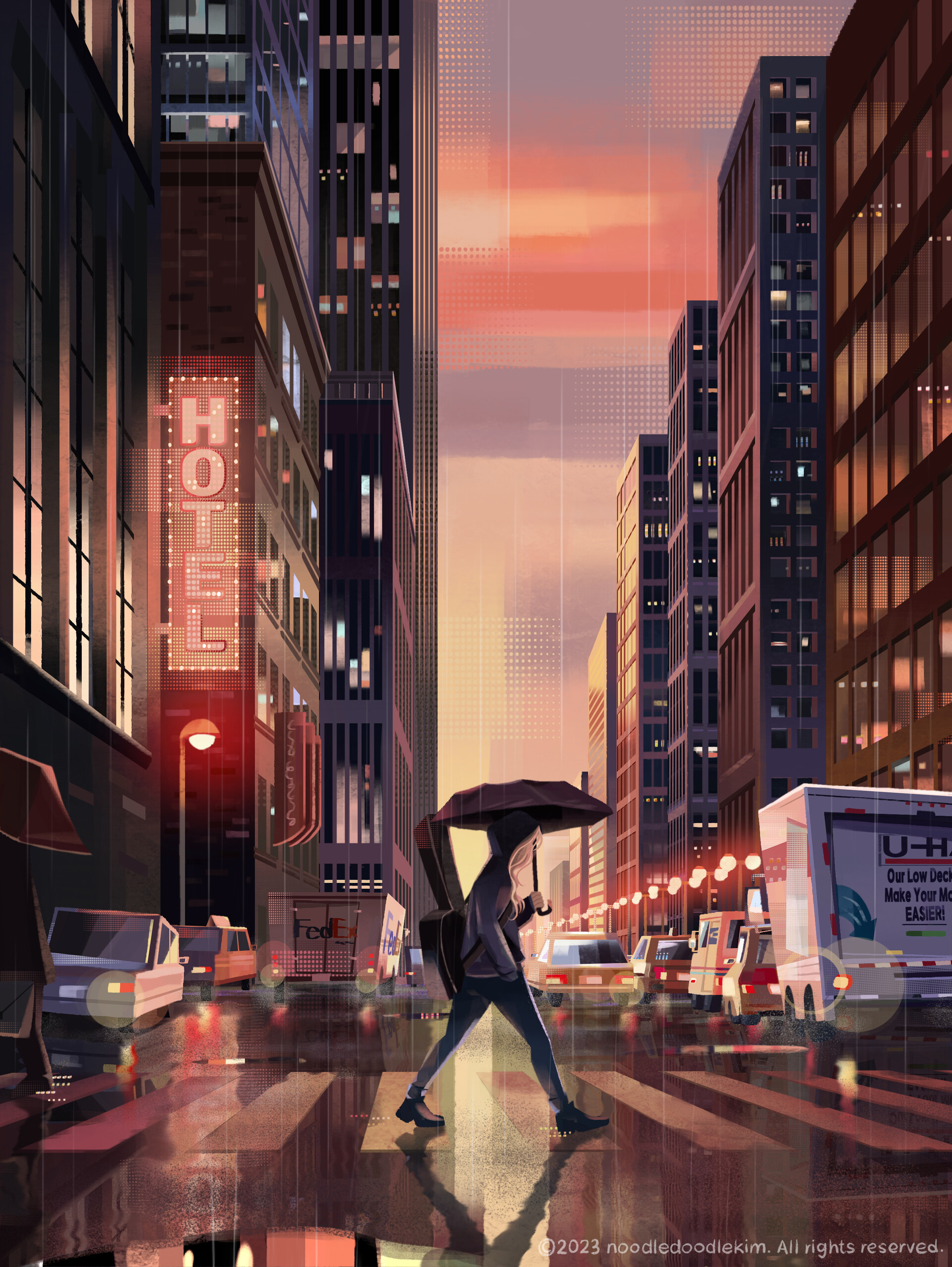 ArtStation - Sunset street