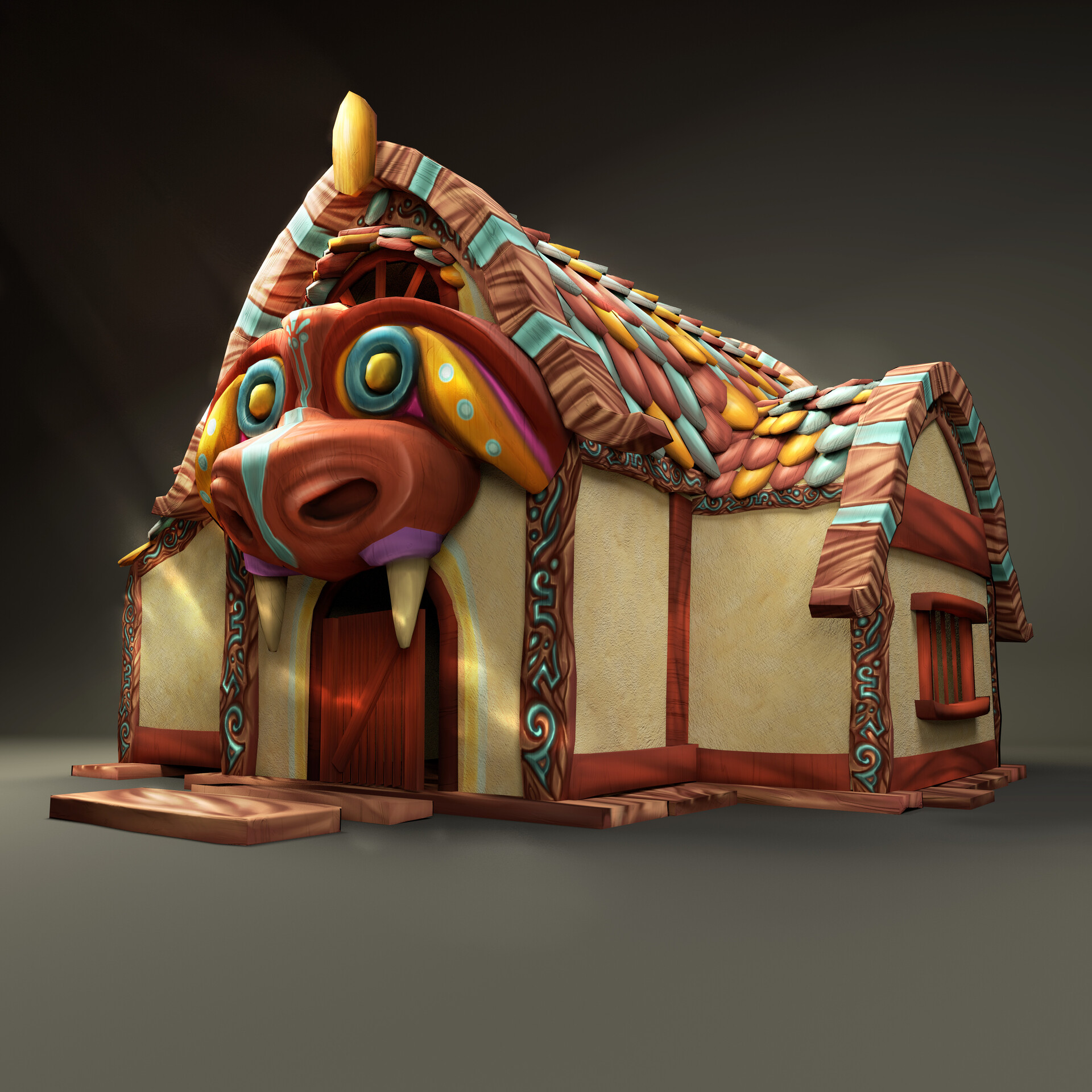 ArtStation - Dragon House - 3D Game-Ready Model