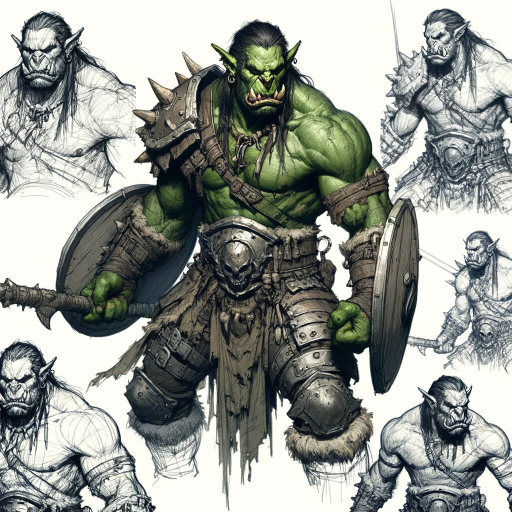 ArtStation - Orc warrior poses