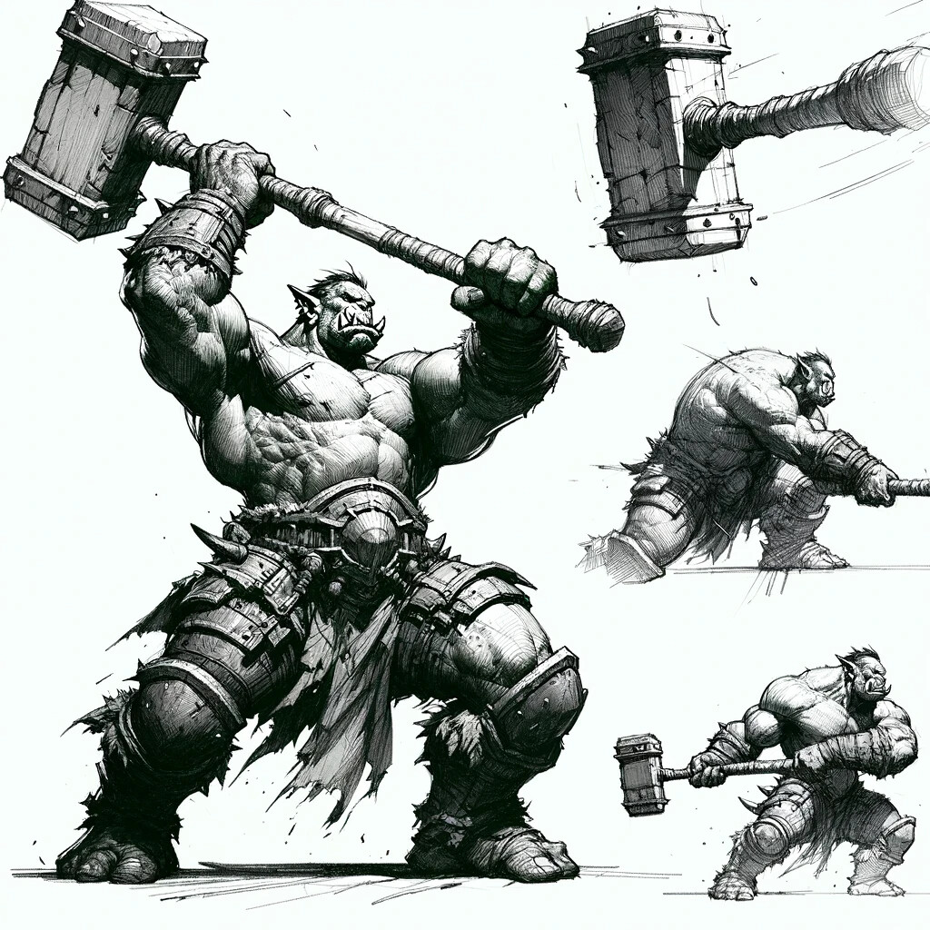 Masoud - Multiple Orc Warrior Pose [2]