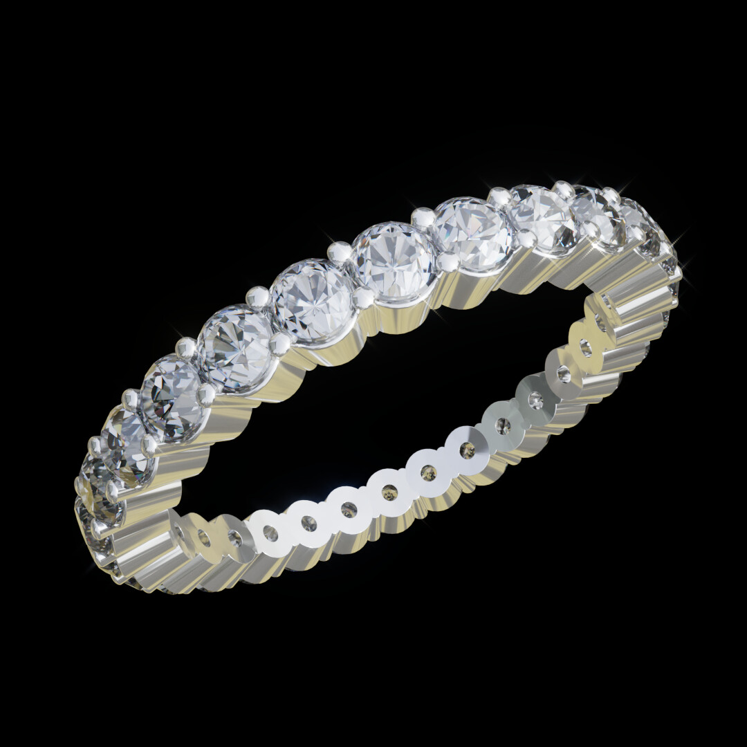 ArtStation - Silver ring with diamonds