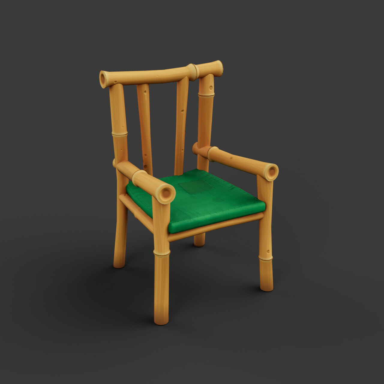 ArtStation - Stylized bamboo chair