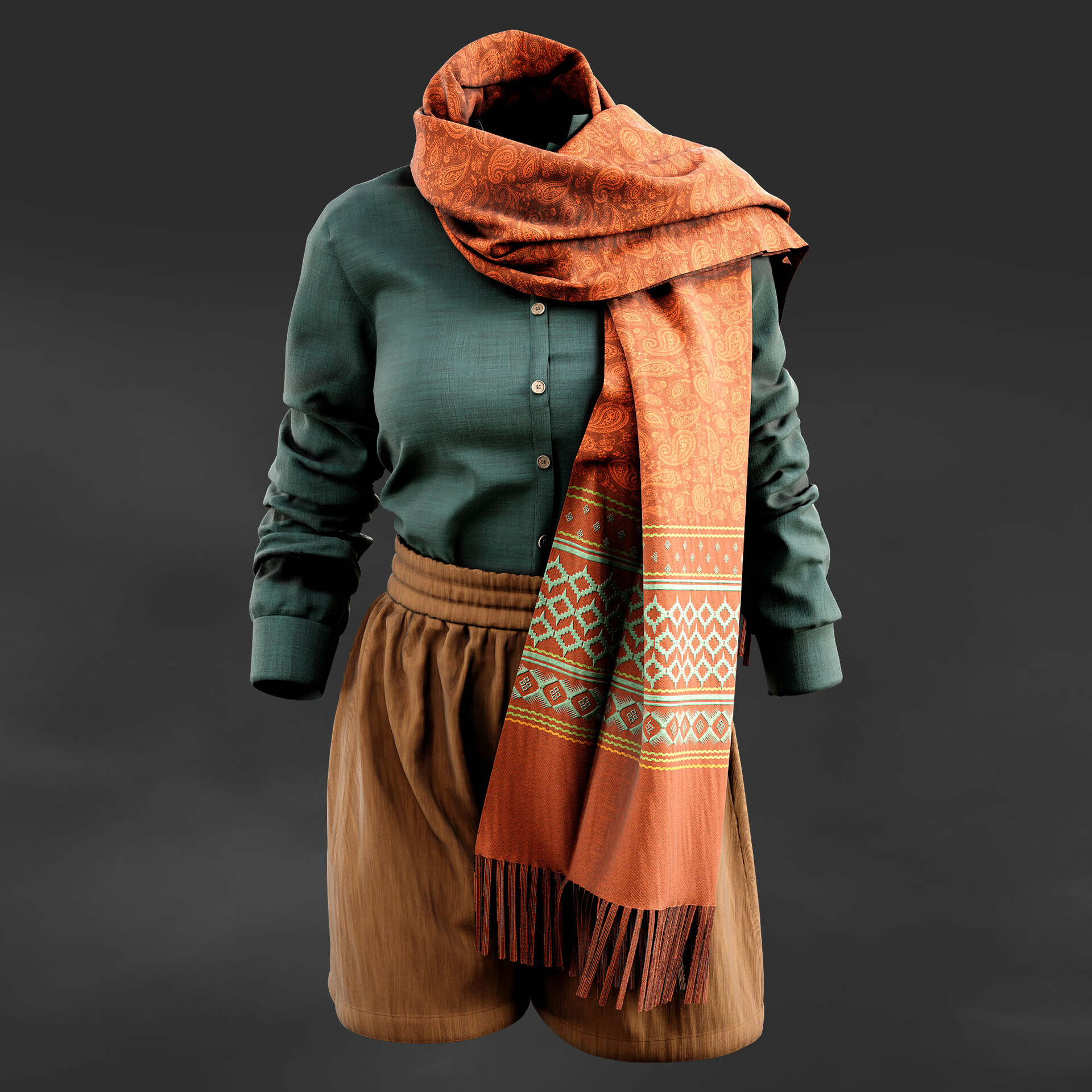 ArtStation - Girl's Outfit 007/ Marvelous Designer / 4k Textures/Smart ...