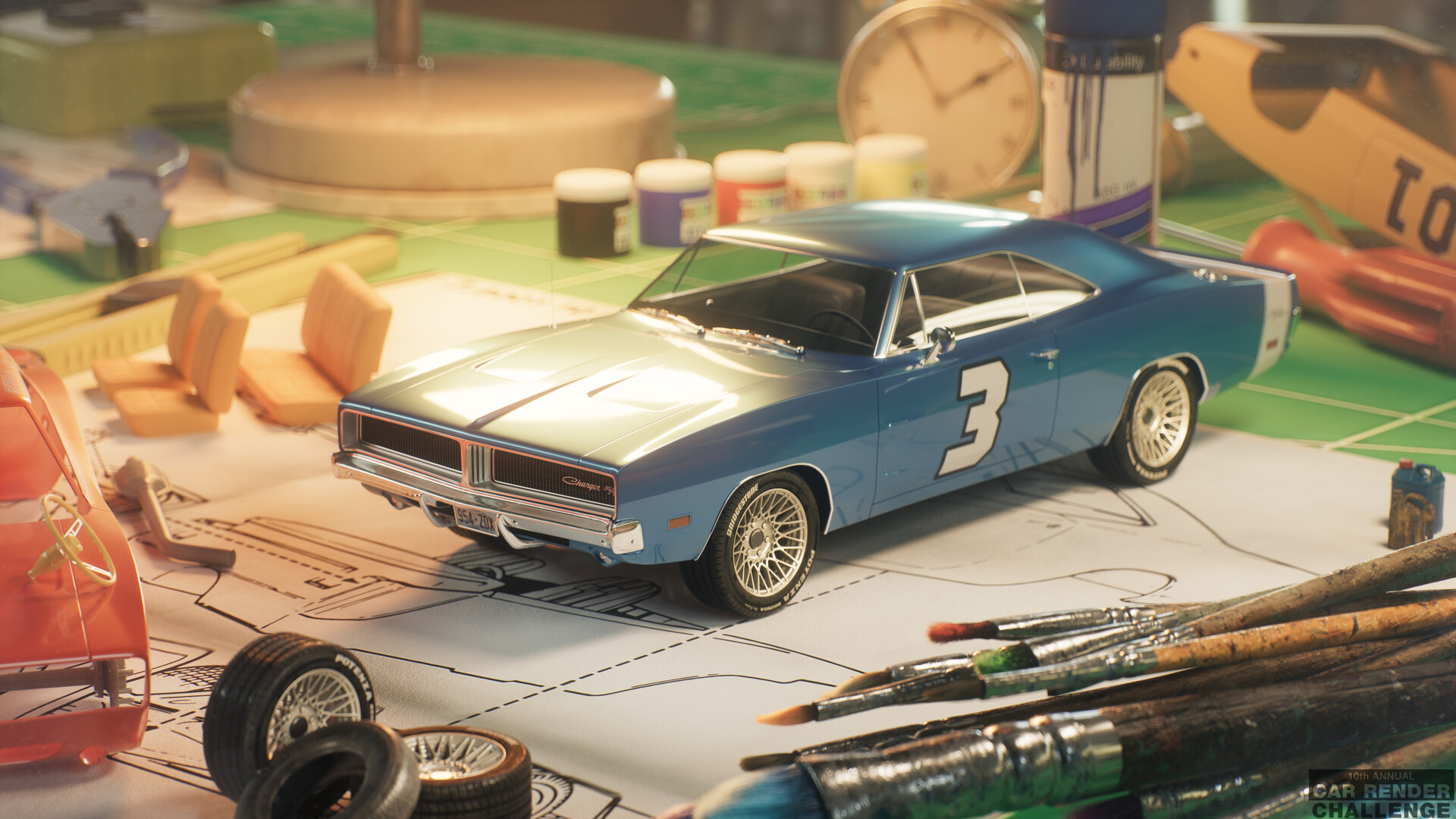 ArtStation - Car Render Challenge 2023 (Miniature car workshop)