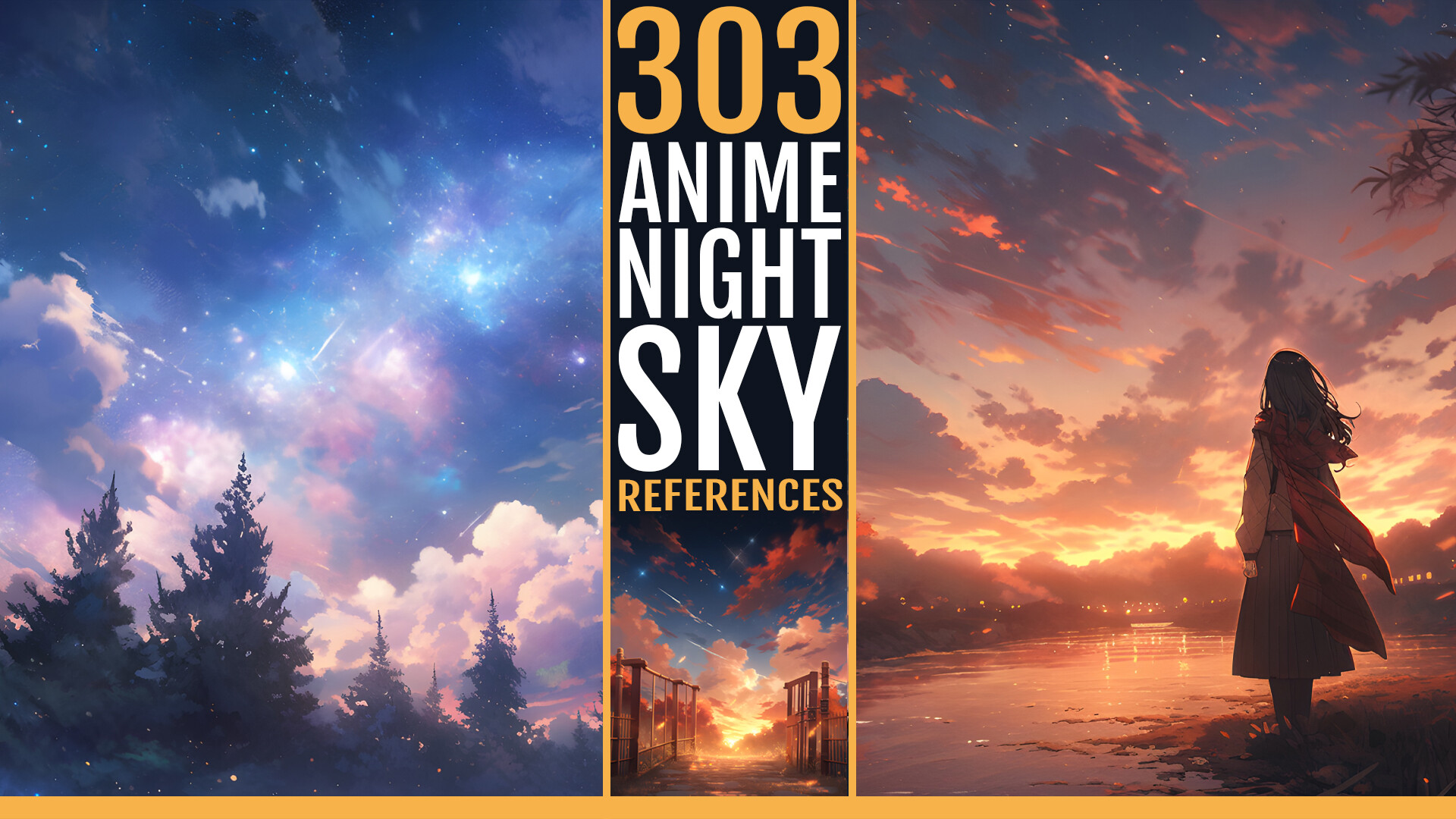 Artificial Dimension - 303 Anime Night Sky