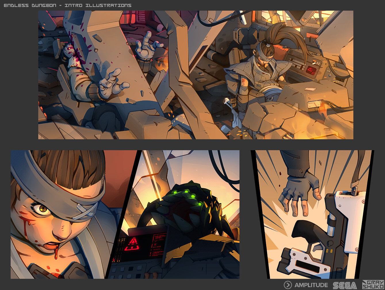 Gray Shuko - Endless Dungeon - Cutscene illustrations