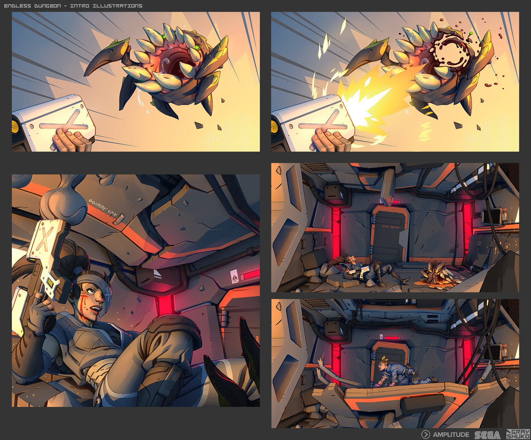 Gray Shuko - Endless Dungeon - Cutscene illustrations