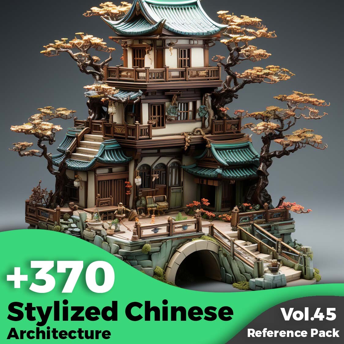 ArtStation - +370 Stylized Chinese Architecture (4k) | Vol_45