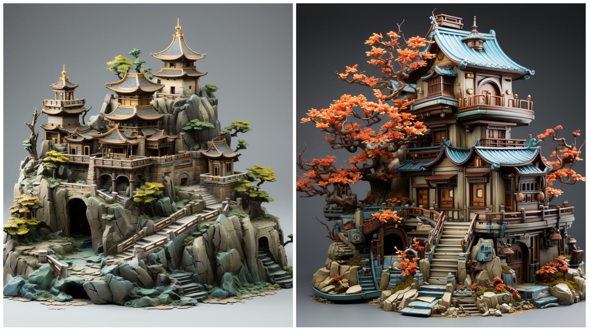 Tika Concept - +370 Stylized Chinese Architecture (4k) | Vol_45