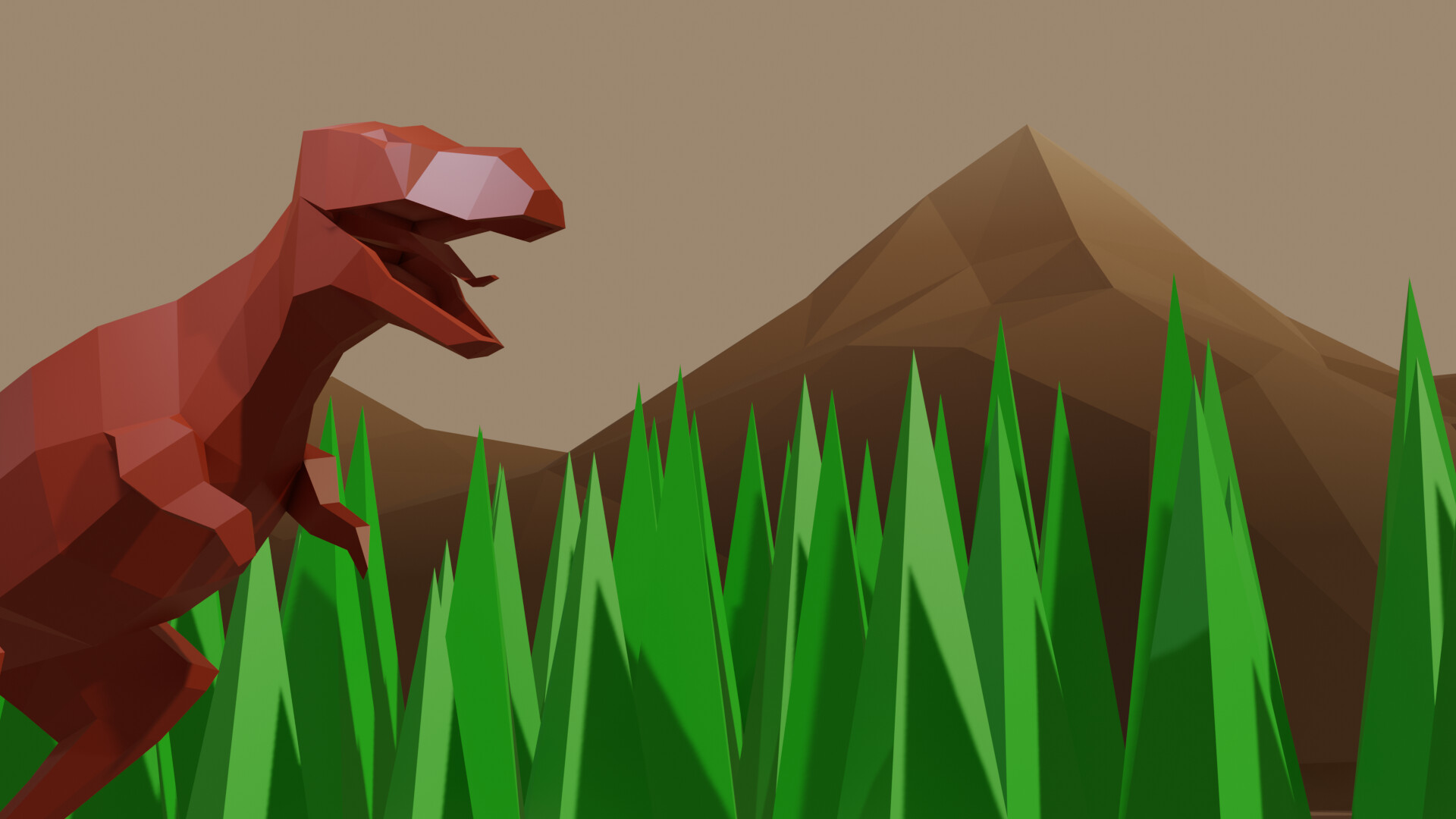 ArtStation - Low poly T rex Dinosaur