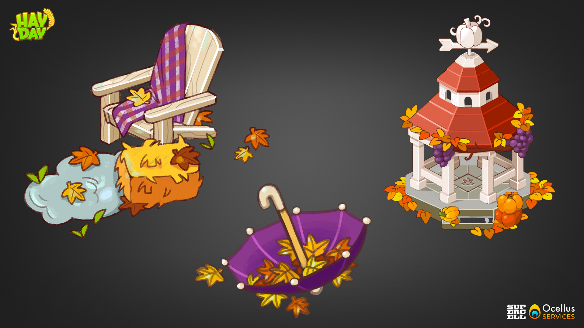 Ocellus - SERVICES - Hay Day - Fall Props Set
