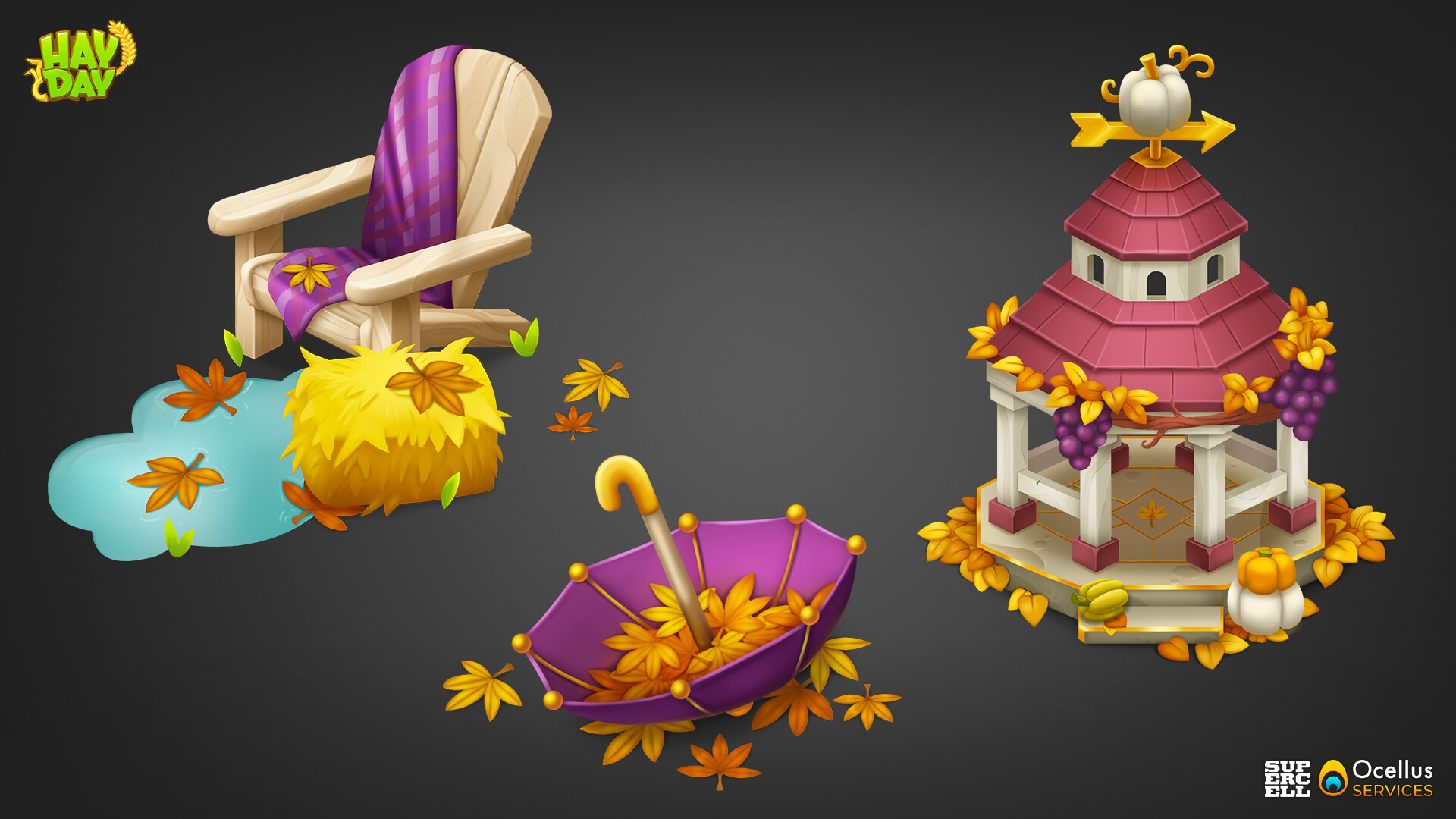Ocellus - SERVICES - Hay Day - Fall Props Set