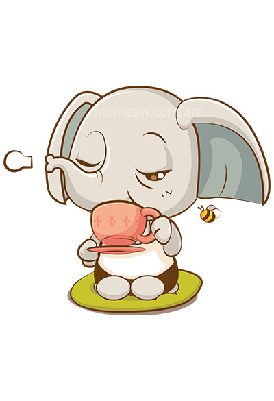 Mumeaw Love Drawing - Cute Elephant Cartoon
