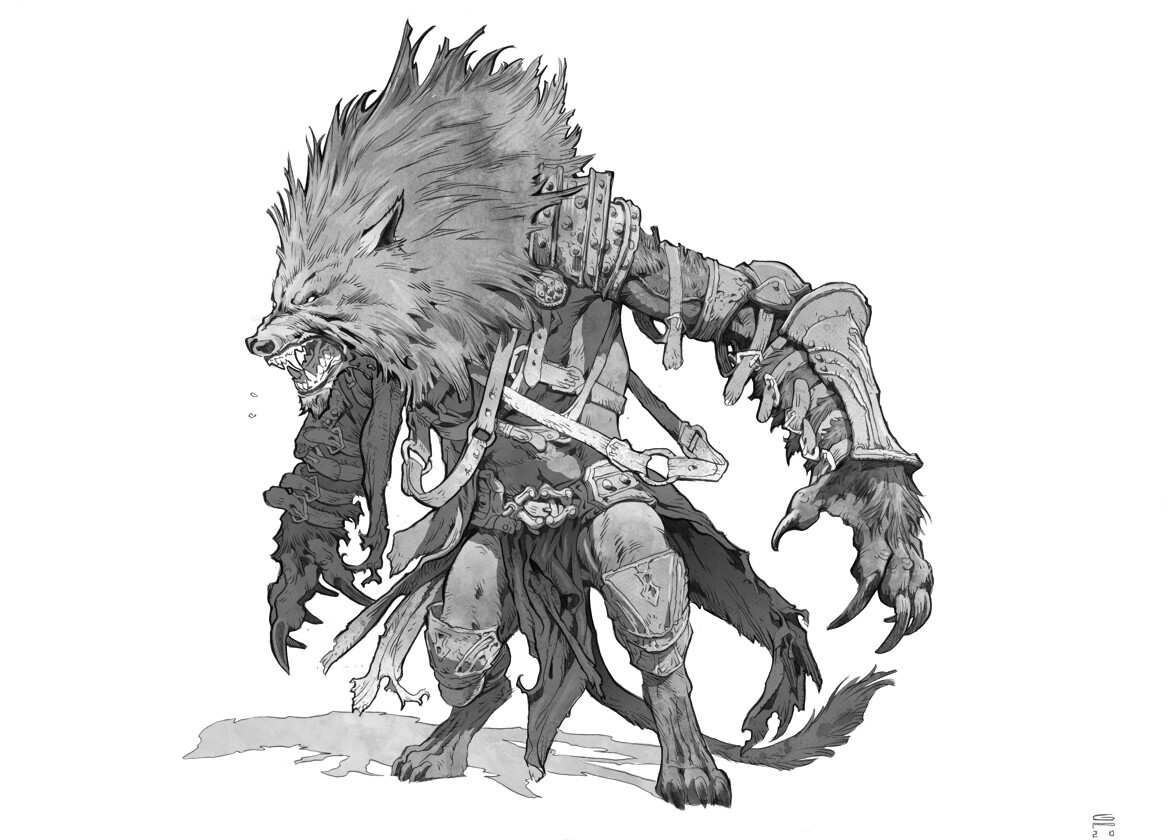 ArtStation - Latos (werewolf). Zombicide: Black Plague