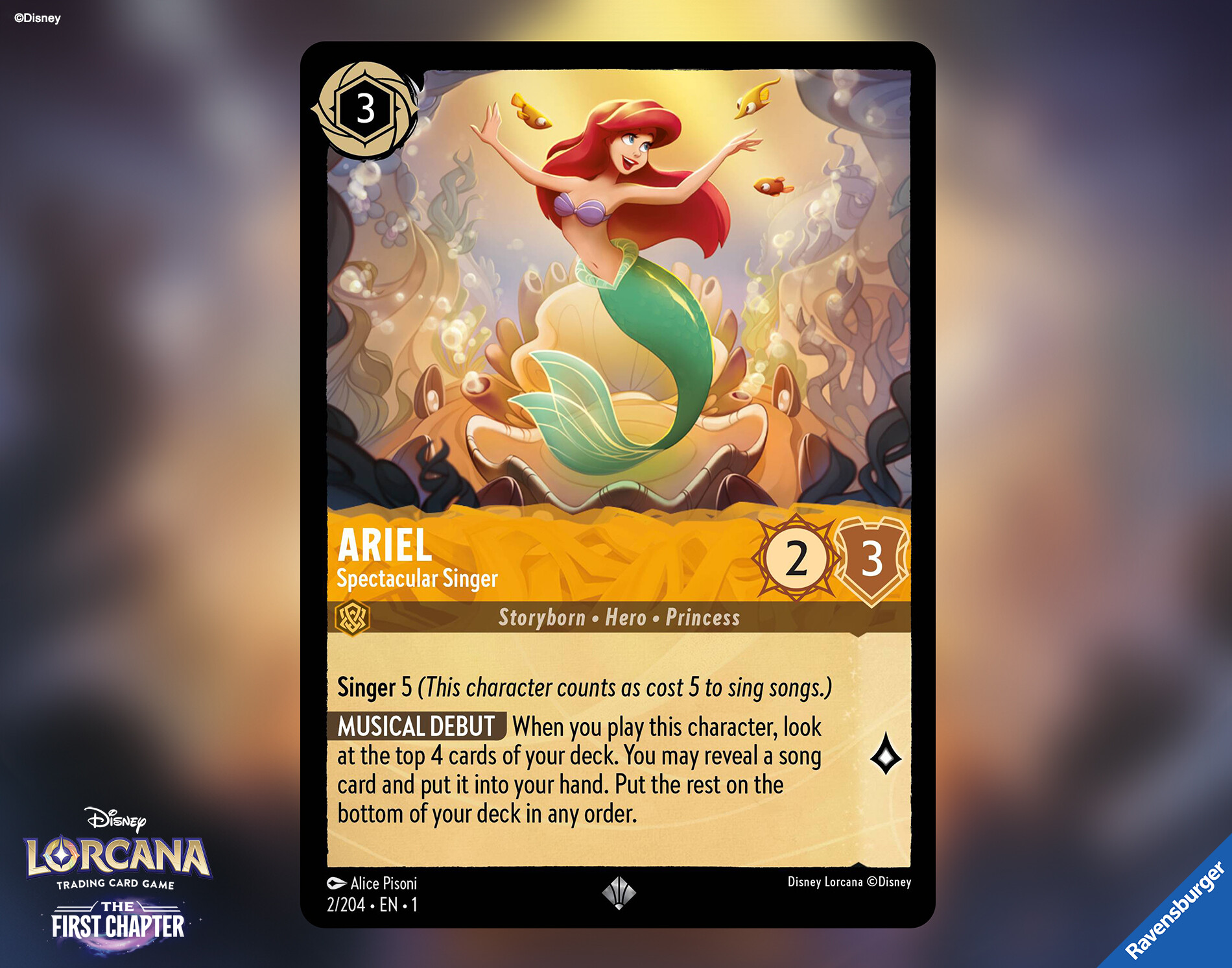 Alice Pisoni - Disney LORCANA TCG - ARIEL Spectacular Singer - SET 1 ...