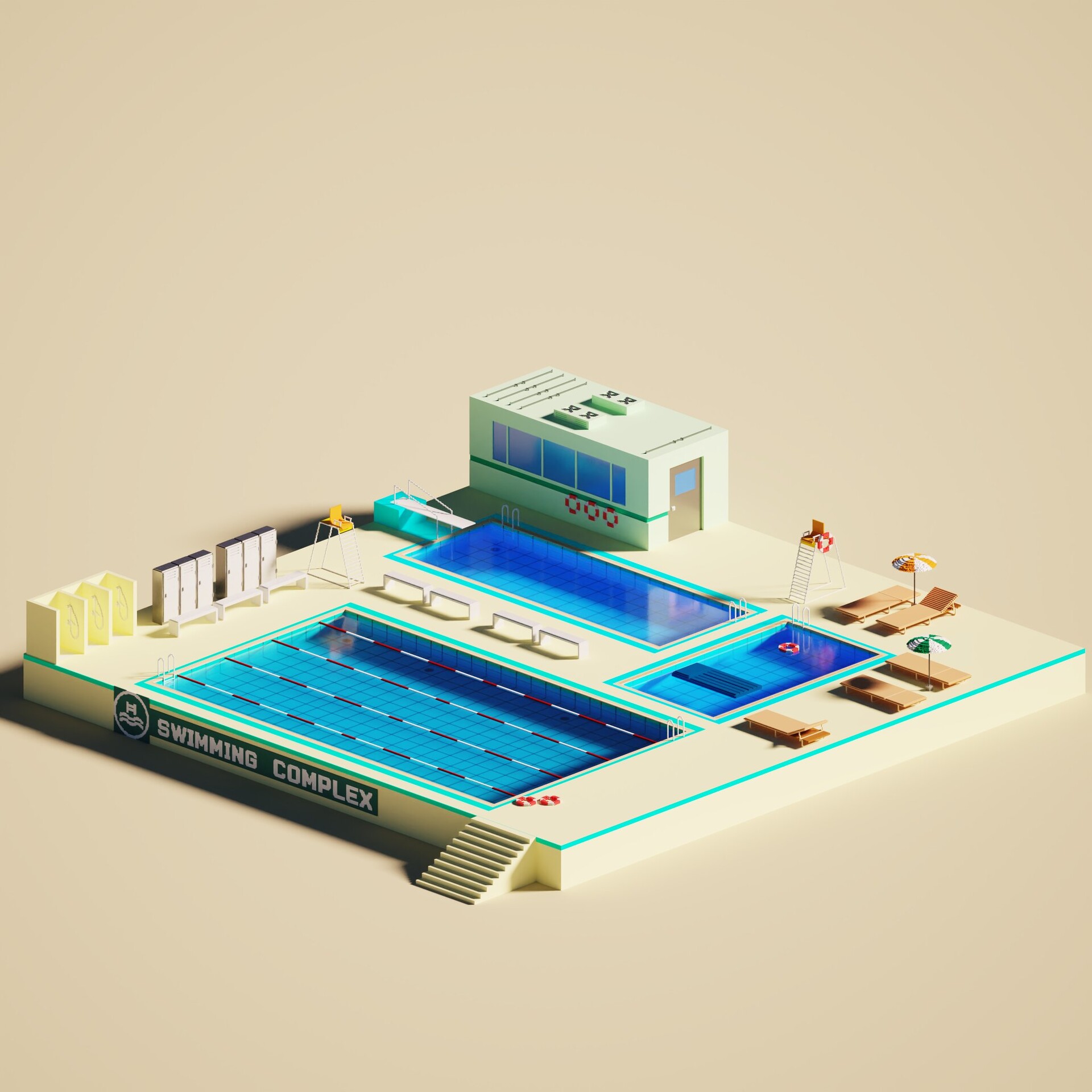 ArtStation - Voxel - Pool Day