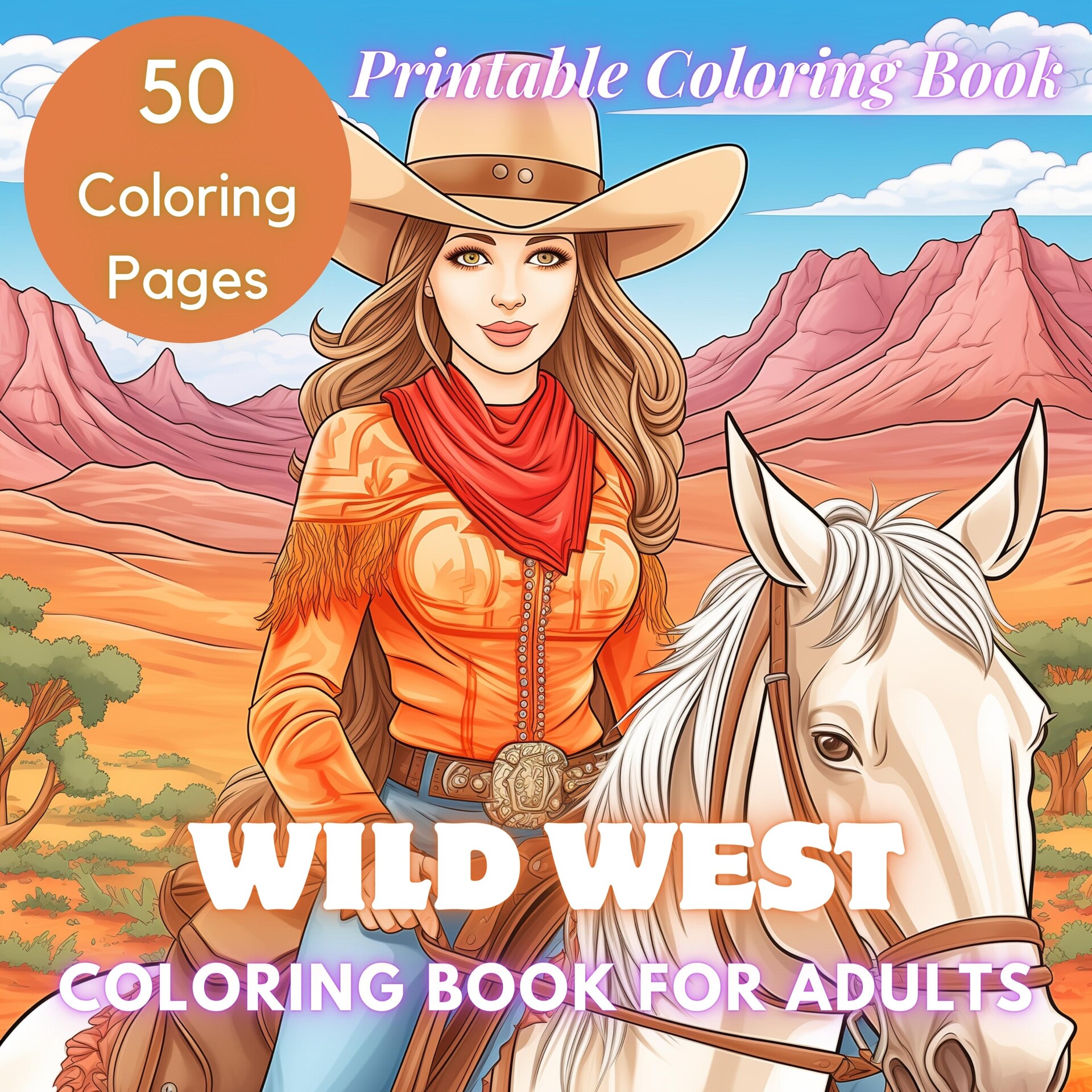 ArtStation - Wild West Coloring Pages for Adults and Kids, Printable ...