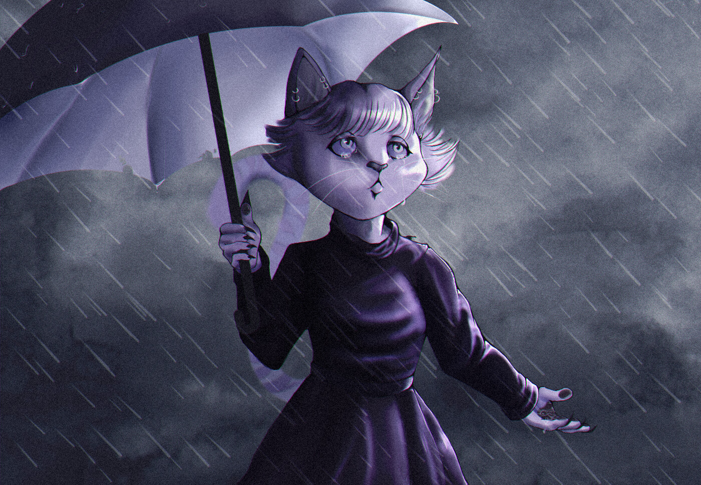 ArtStation - La gata bajo la lluvia