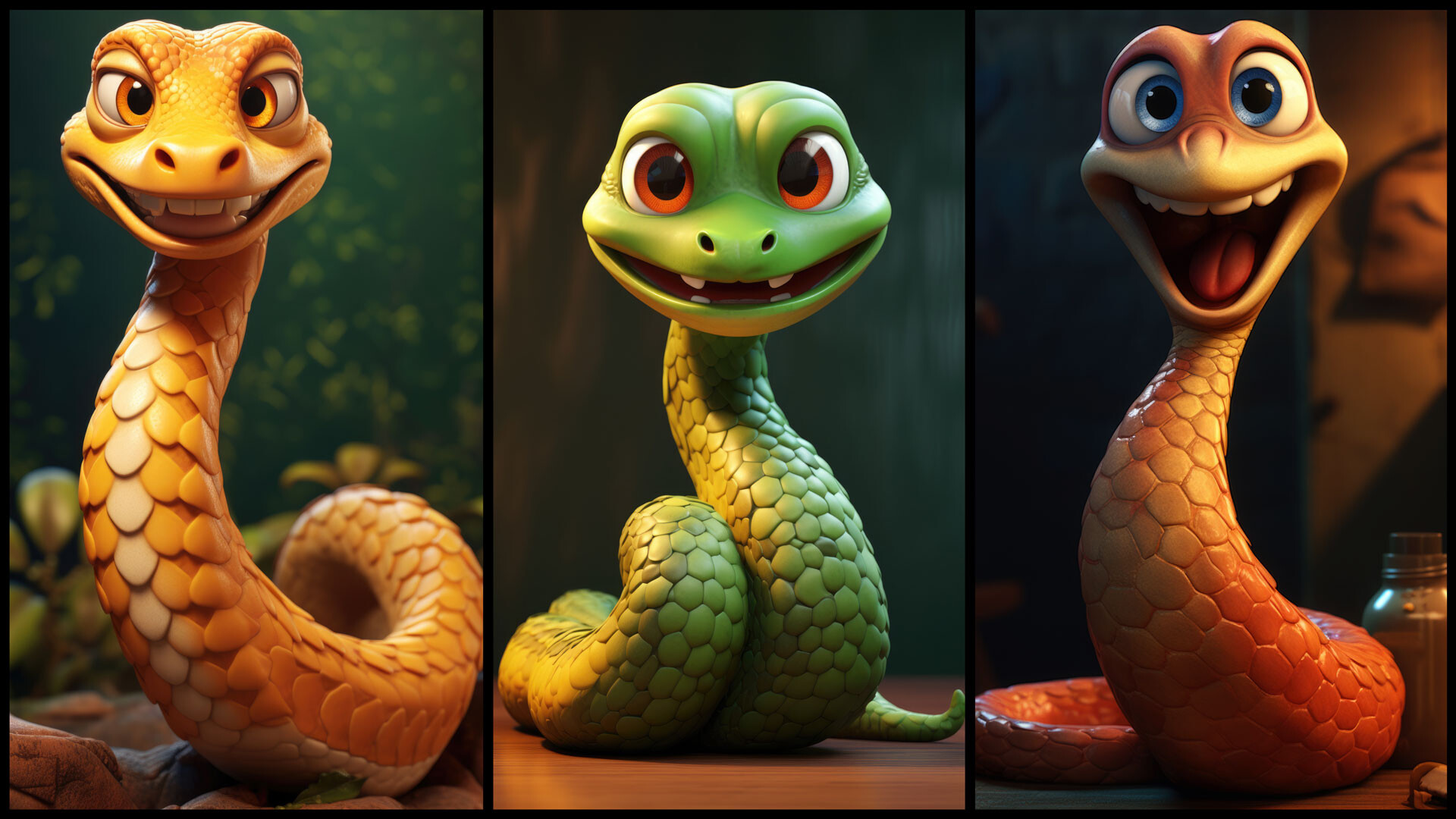 Sense Of Peace - 320 Cartoon Snake Characters