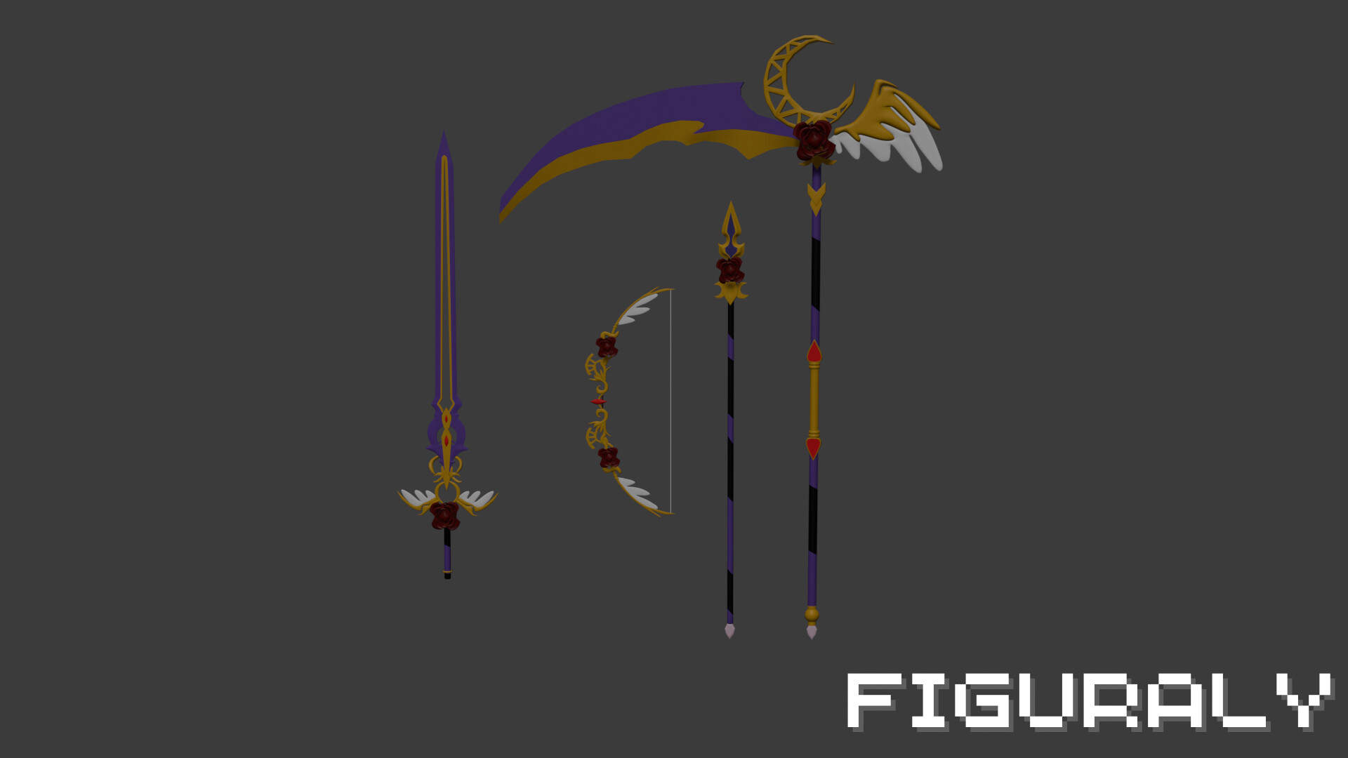 ArtStation - Rose Theme Weapons