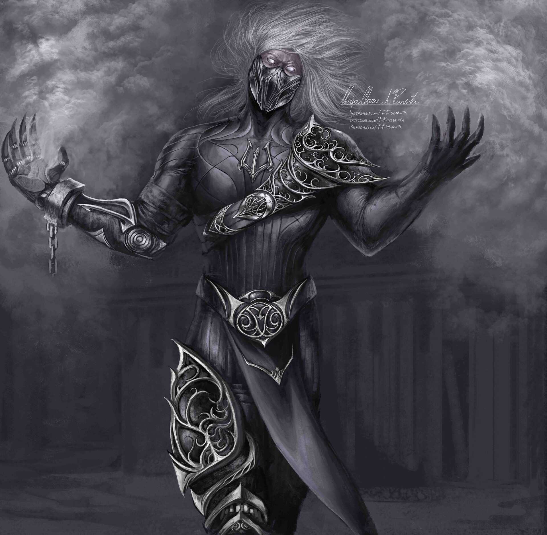 how to draw smoke from mortal kombat