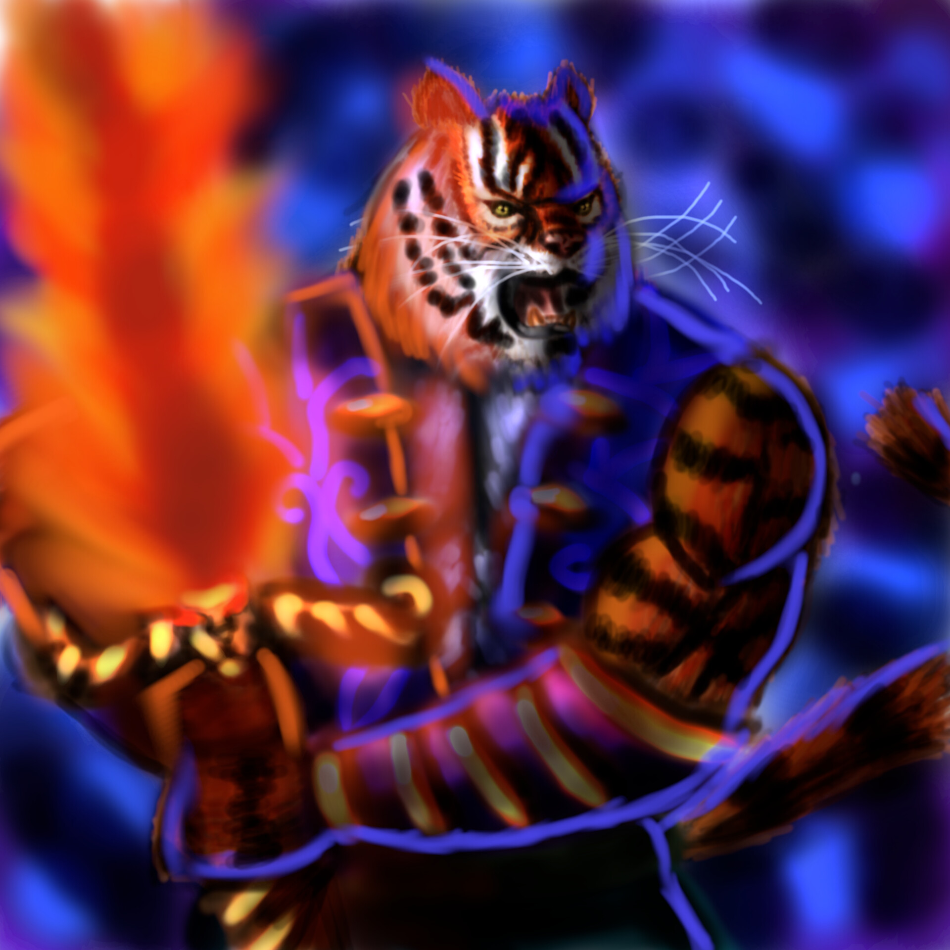 ArtStation - Tiger Warrior with the Sword of Fire