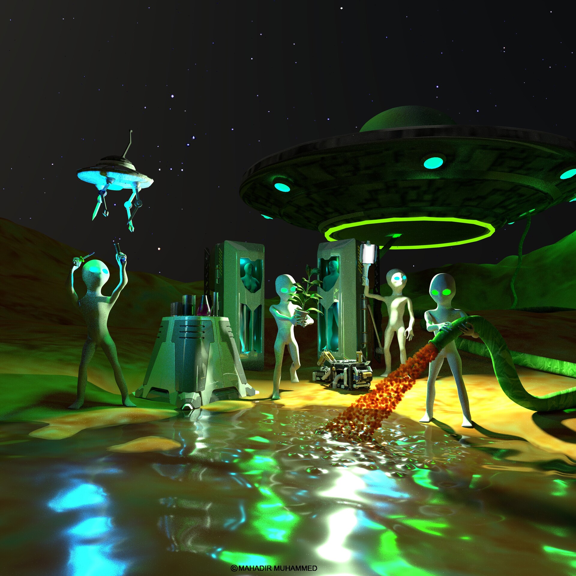 ArtStation - ALIEN CREATING EARTH