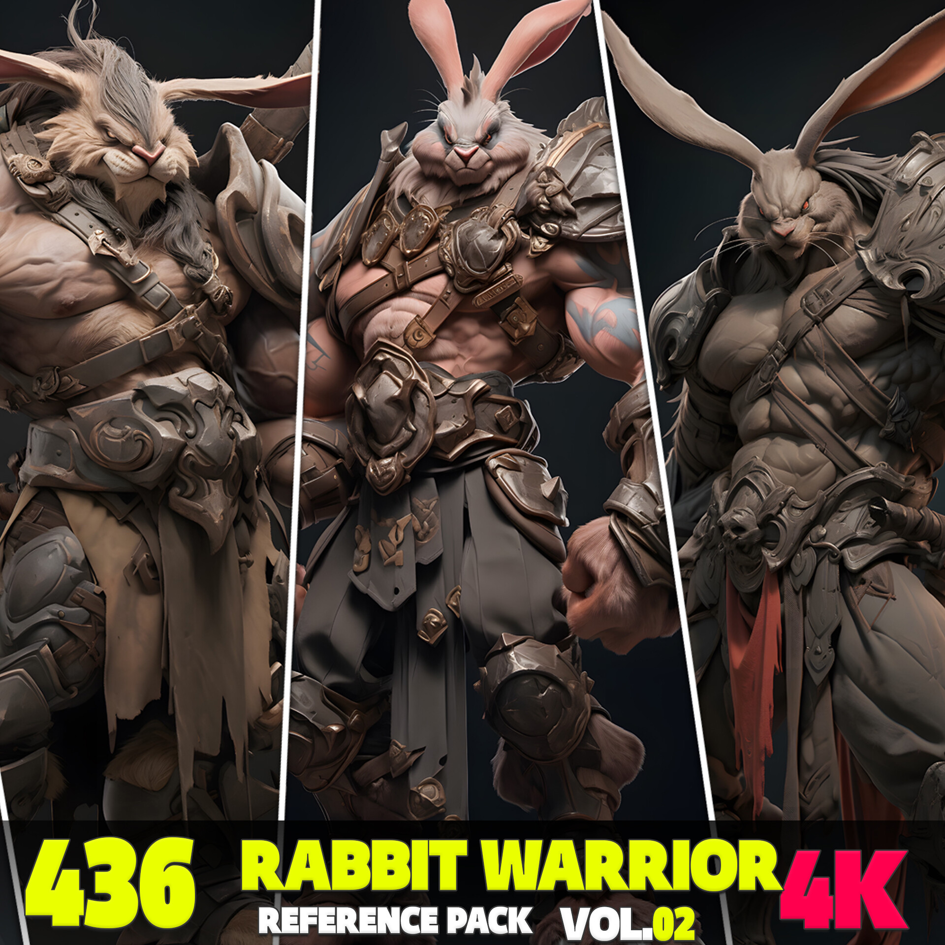 ArtStation - 436 4K Rabbit Warrior Reference Pack Vol.02