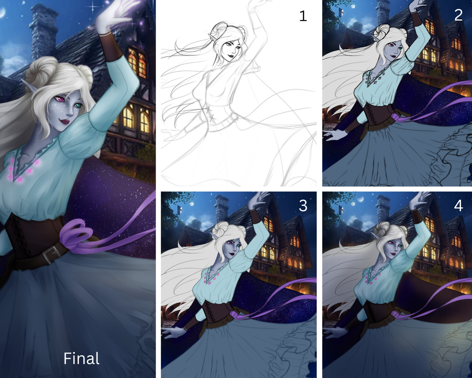 Mildia - Cavellina Starsable, the Moon Elf Bard