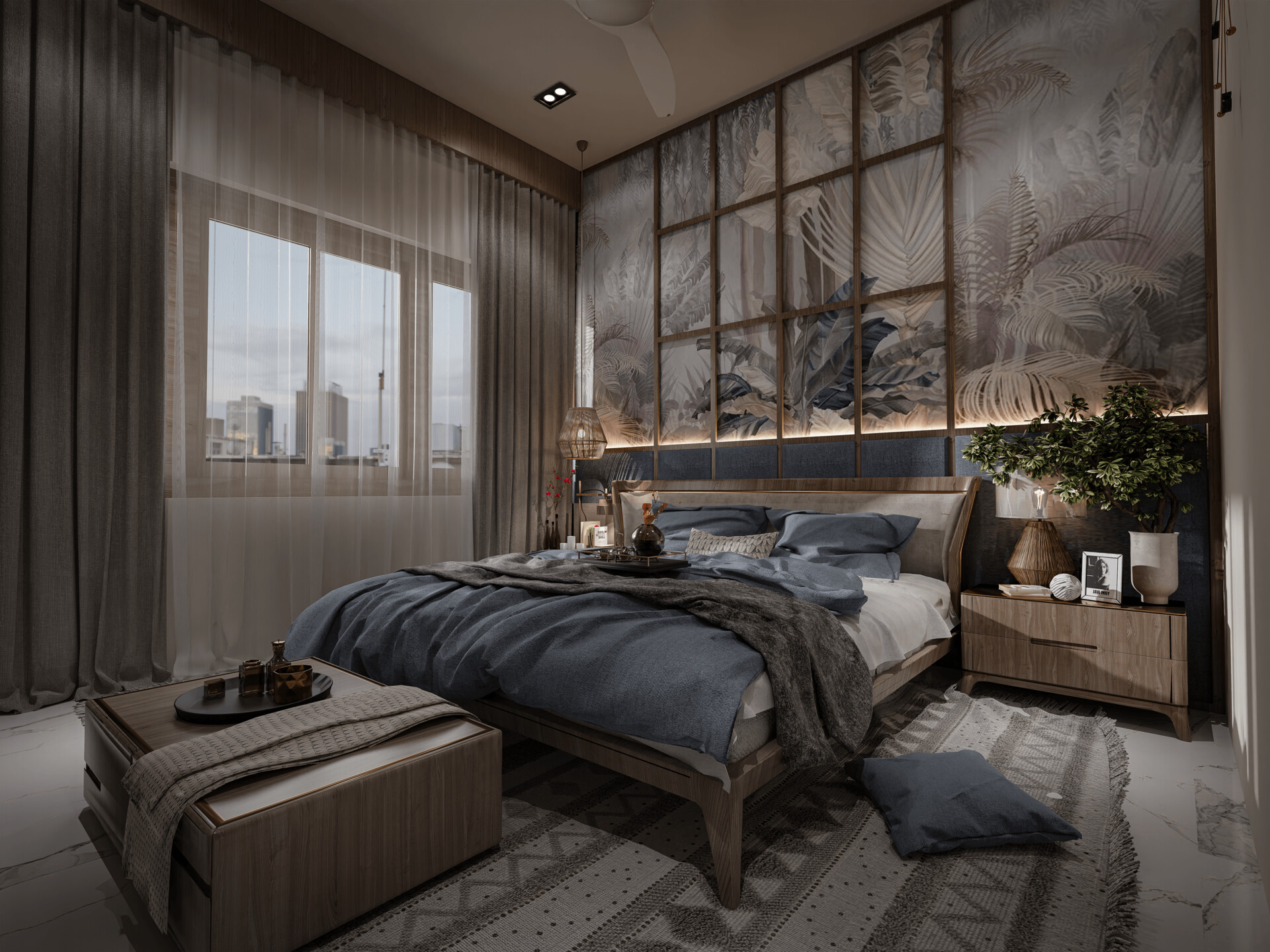 ArtStation - Bedroom Interior - "Serenity meets style in every shade" _02