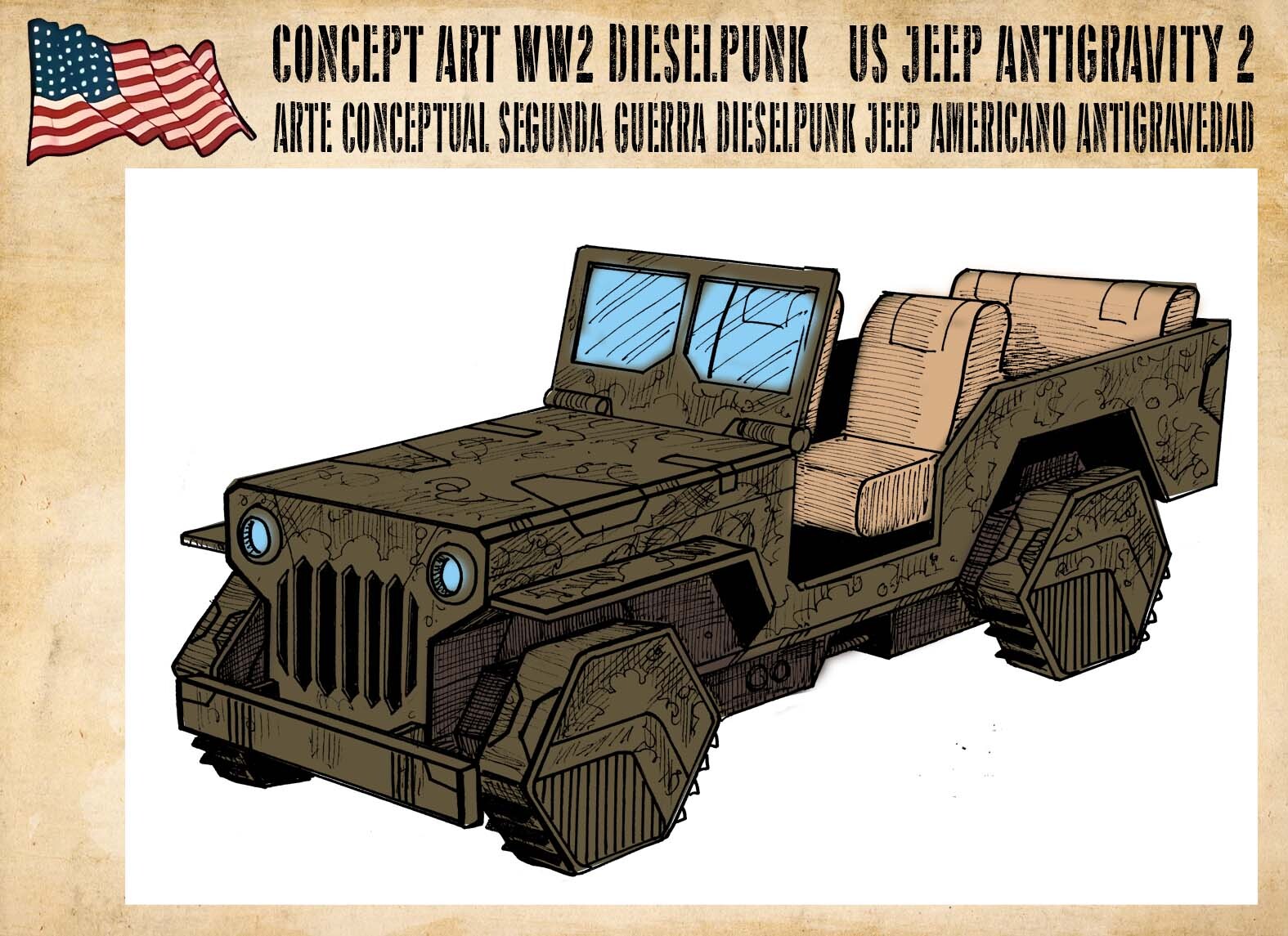 ArtStation - ww2 dieselpunk vehicle jeep 2