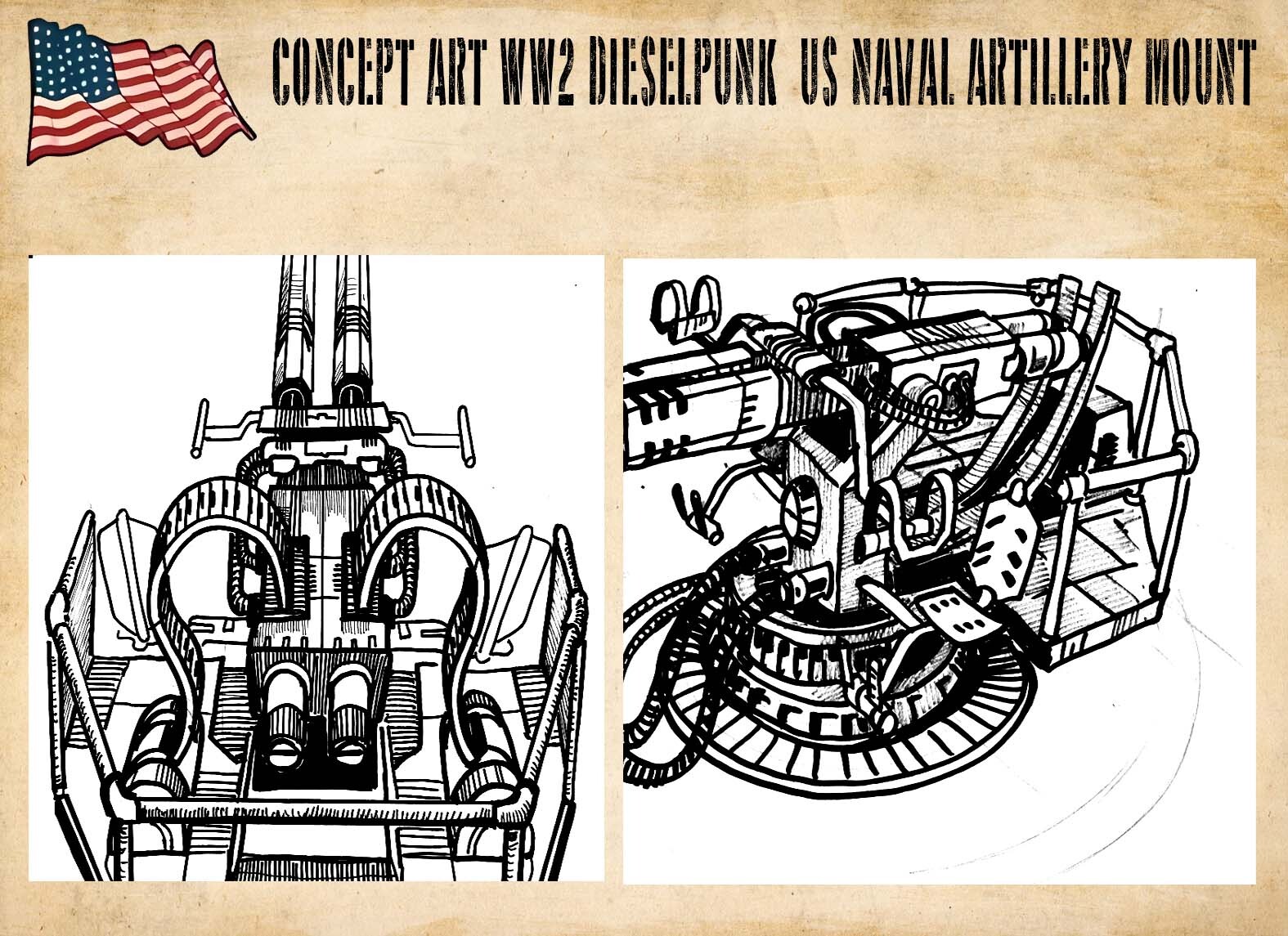 ArtStation - ww2 dieselpunk weapons 1