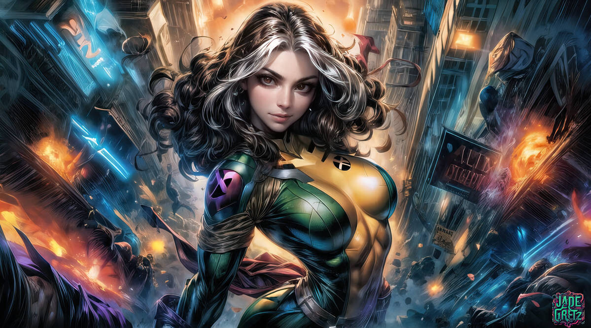 ArtStation - X-Men's Rebel: Rogue's Mysterious Allure by Jade Gretz