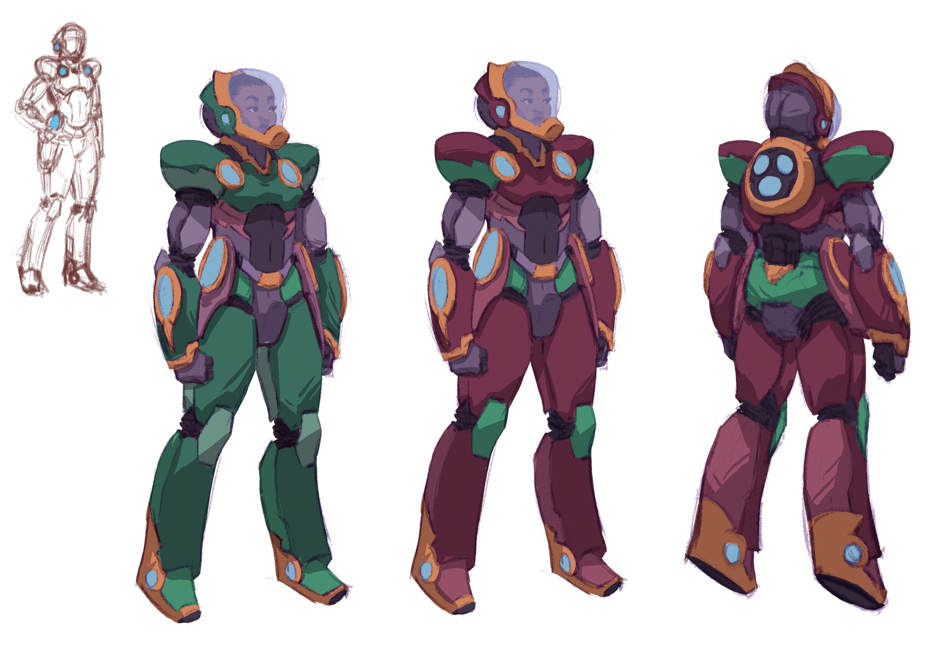 ArtStation - mecha pilot design sheet