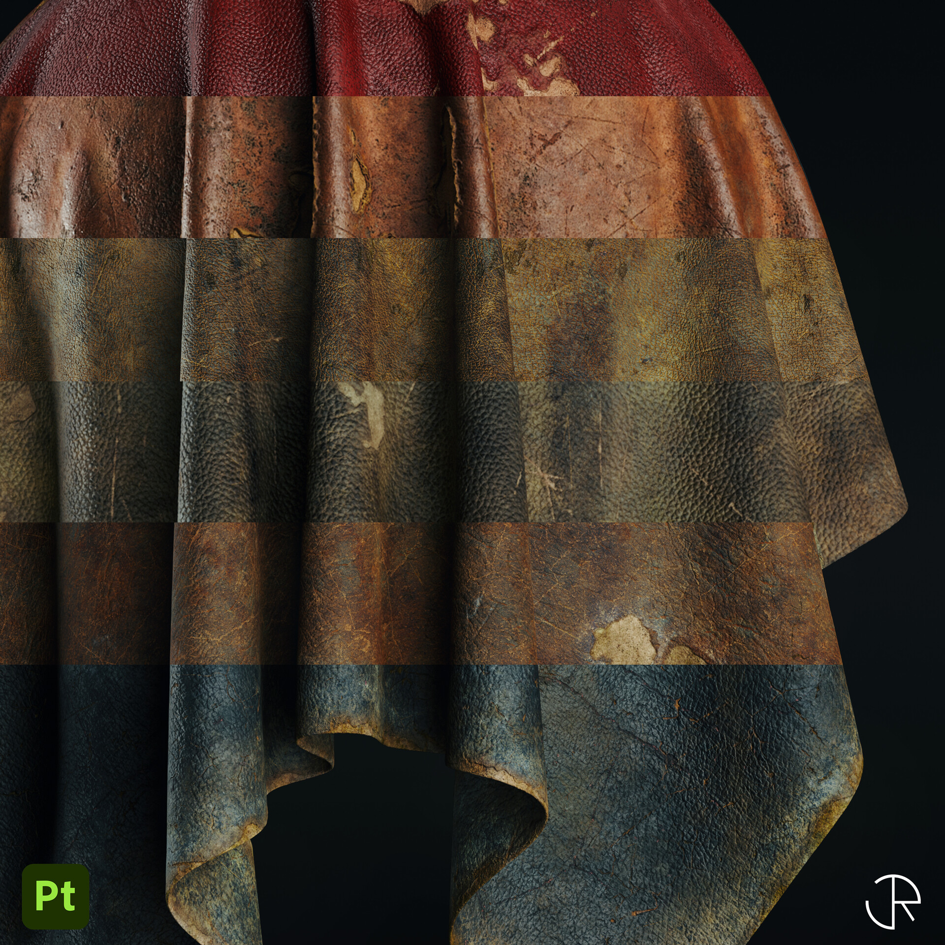 ArtStation - Leather Damaged Smart Materials
