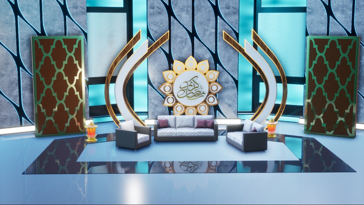 sanoober khan - 3D Unreal Virtual Ramzan Studio Set Design