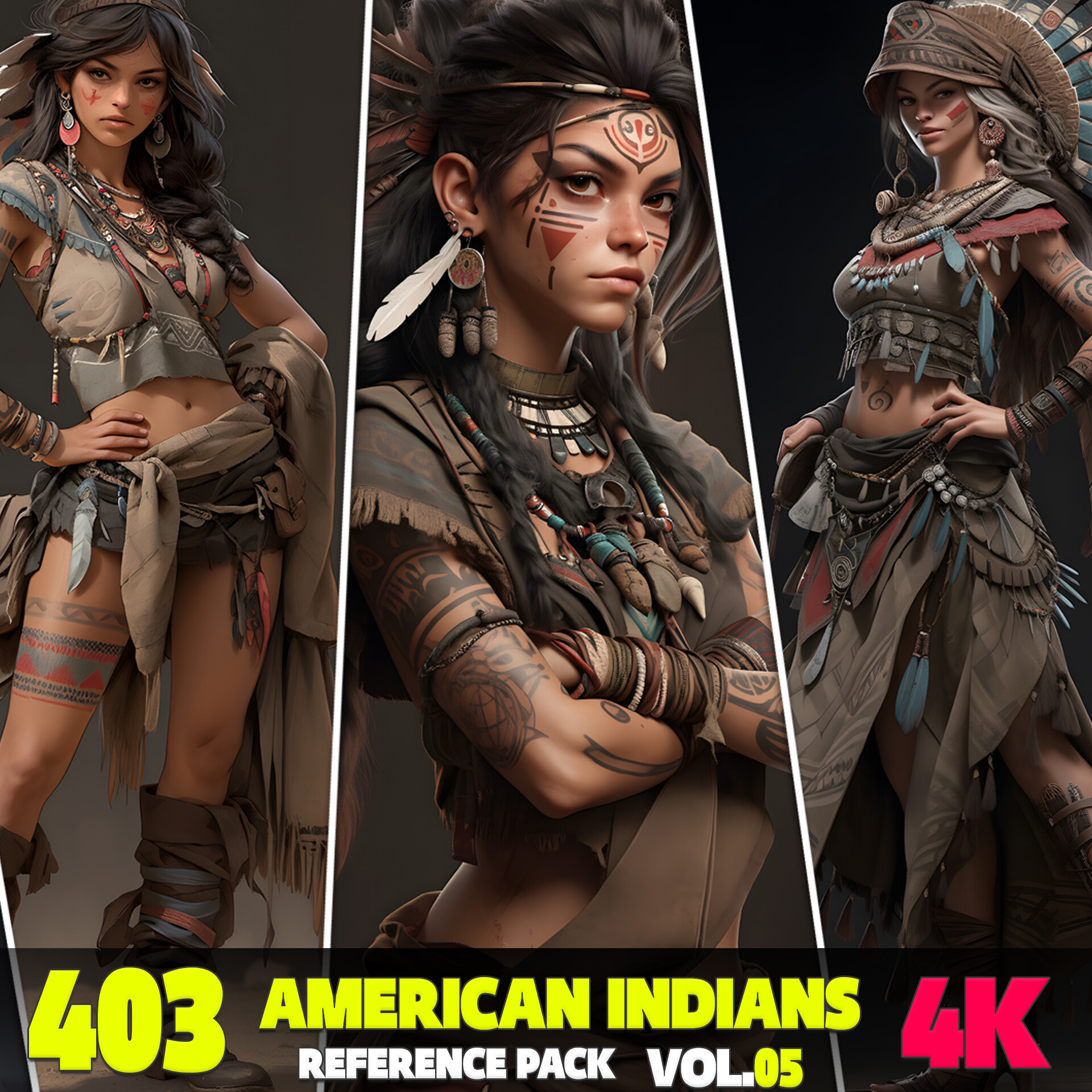 ArtStation - 403 4K American Indians Reference Pack Vol.05